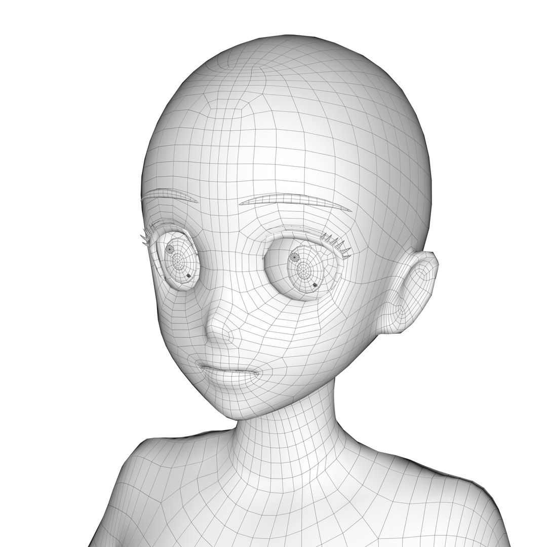 3D Base Mesh Anime Female Model - TurboSquid 2055720