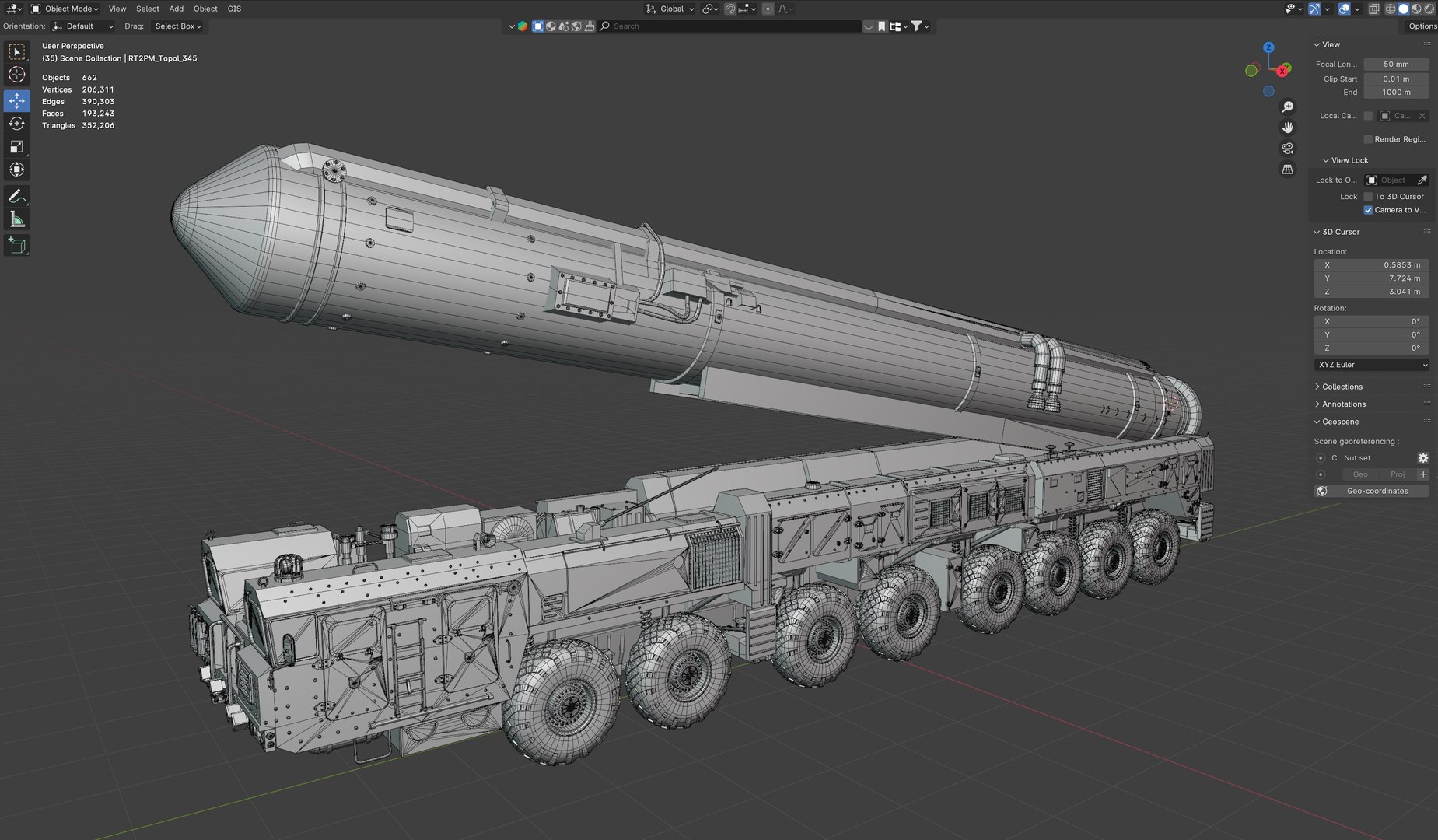 RT 2PM Topol Intercontinental Ballistic Missile 3D Model - TurboSquid 2386816