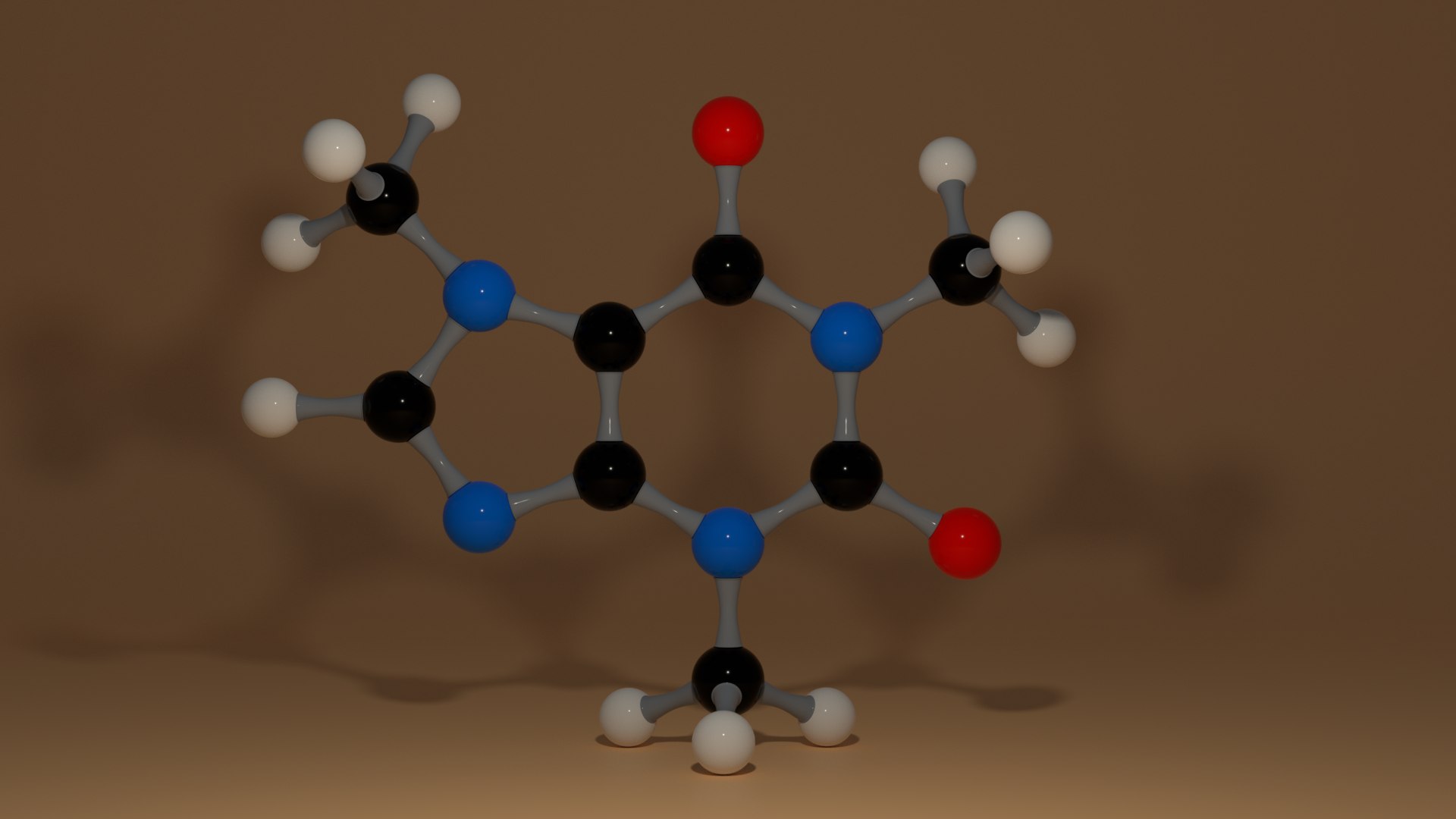Caffeine Molecule C8H10N4O2 Coffee 3D Model - TurboSquid 2019499