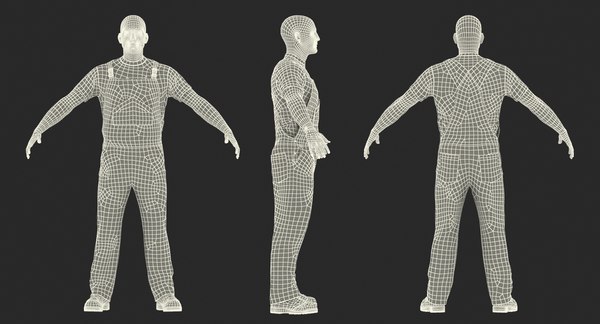 3d worker wearing orange overalls