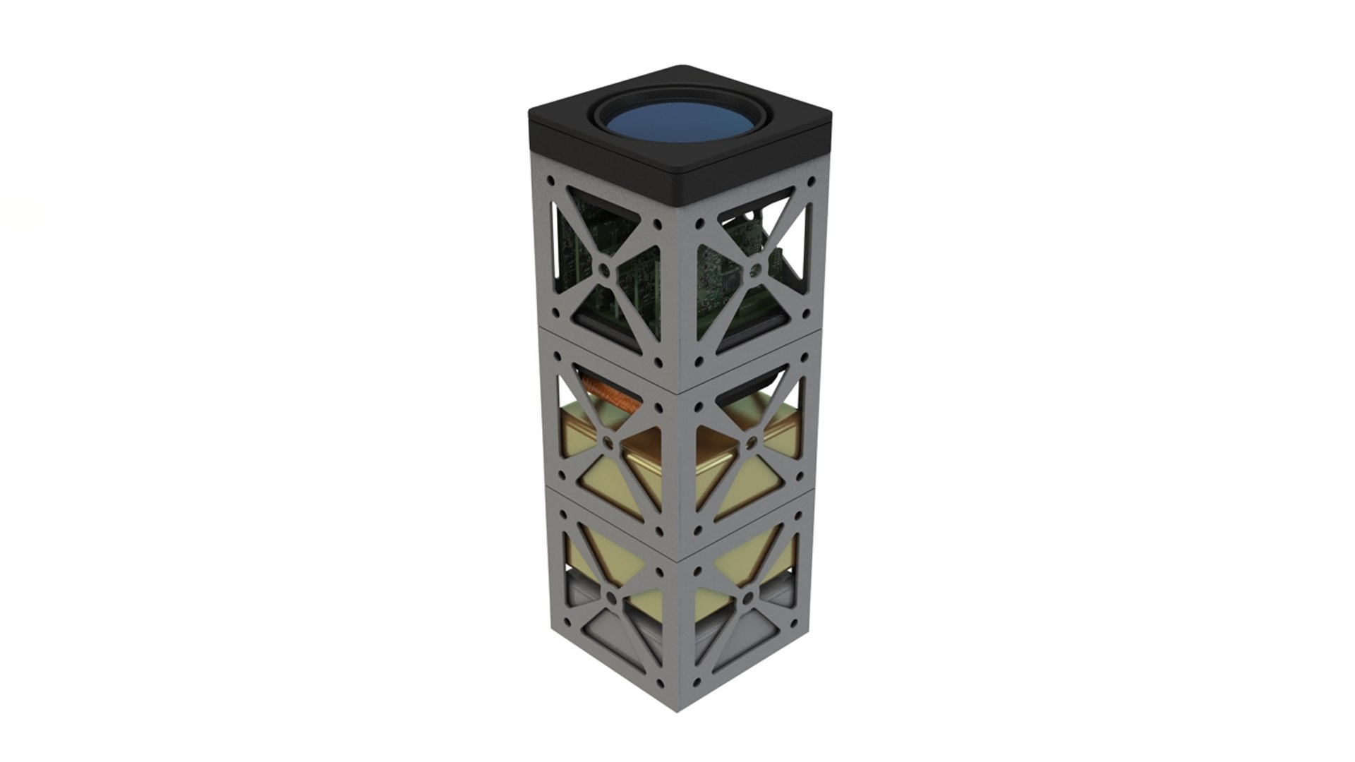3d Satellite Sat Cube