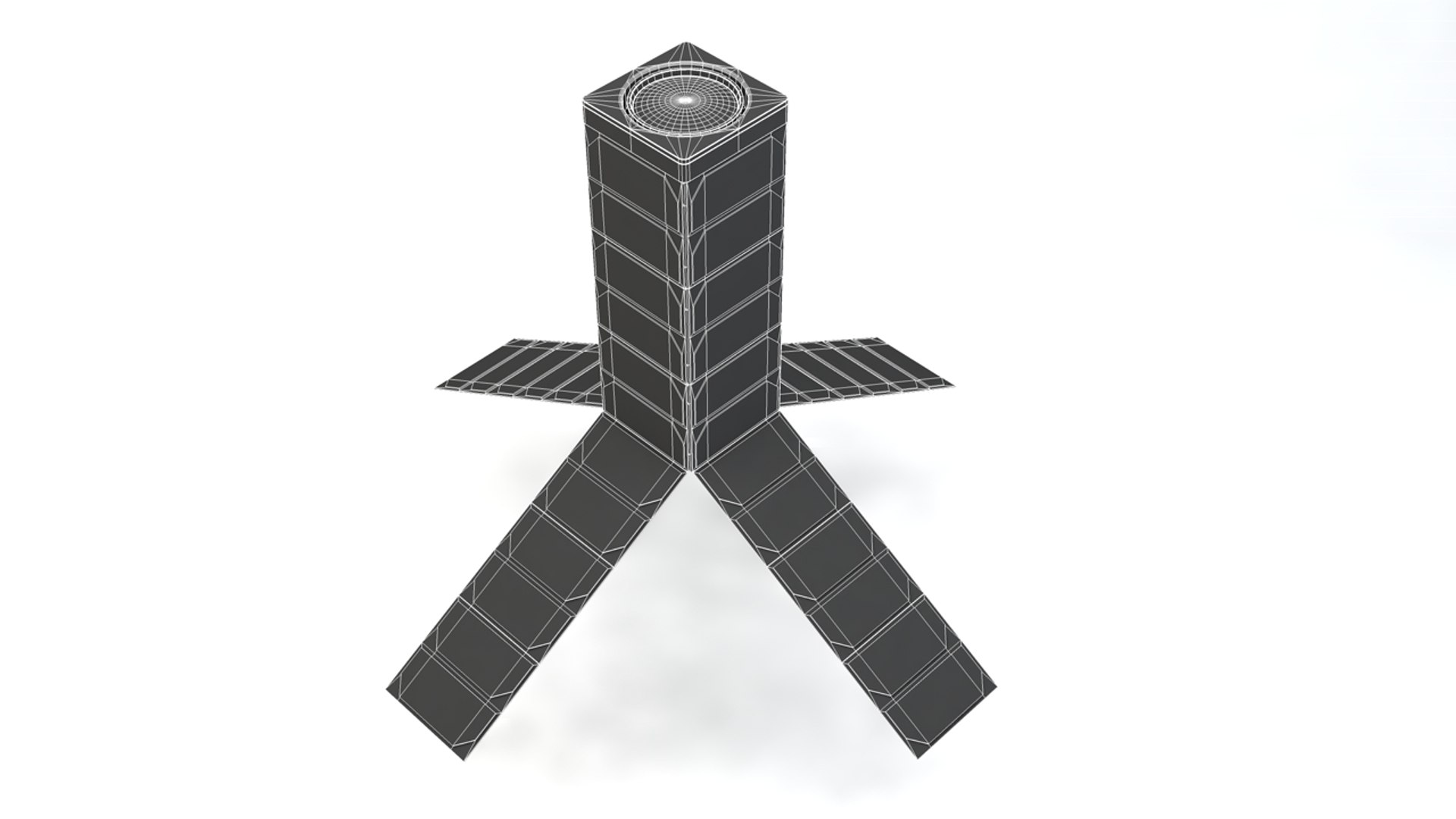 3d Satellite Sat Cube