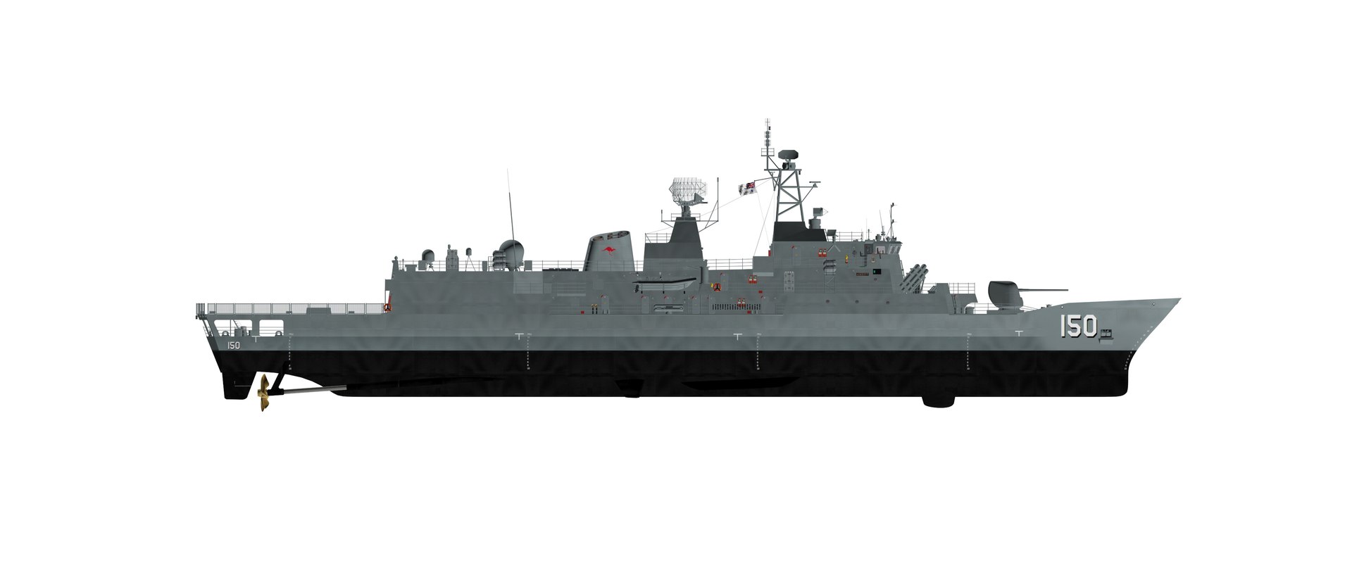 3D ANZAC Class Guided Missile Frigate - HMAS Anzac Original Fitout ...