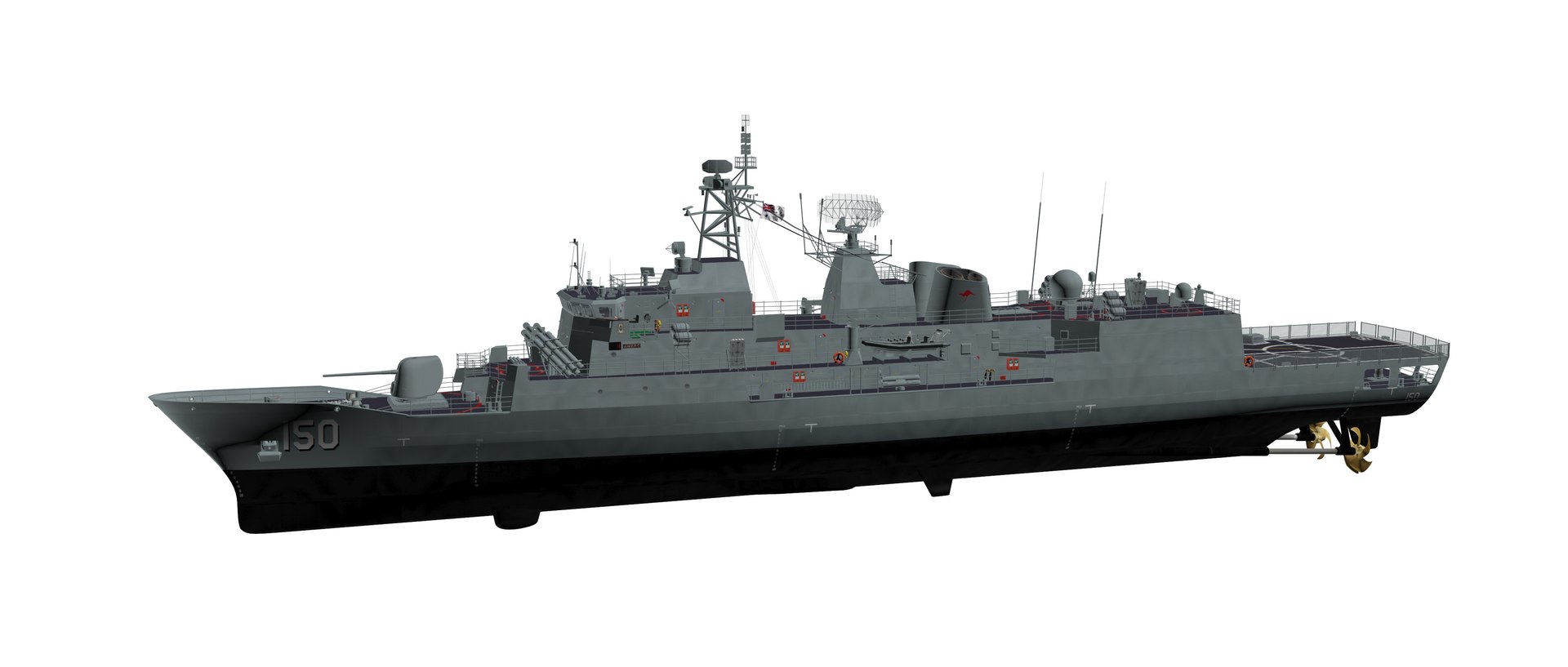 modelo 3d ANZAC Class Guided Missile Frigate - HMAS Anzac Original ...