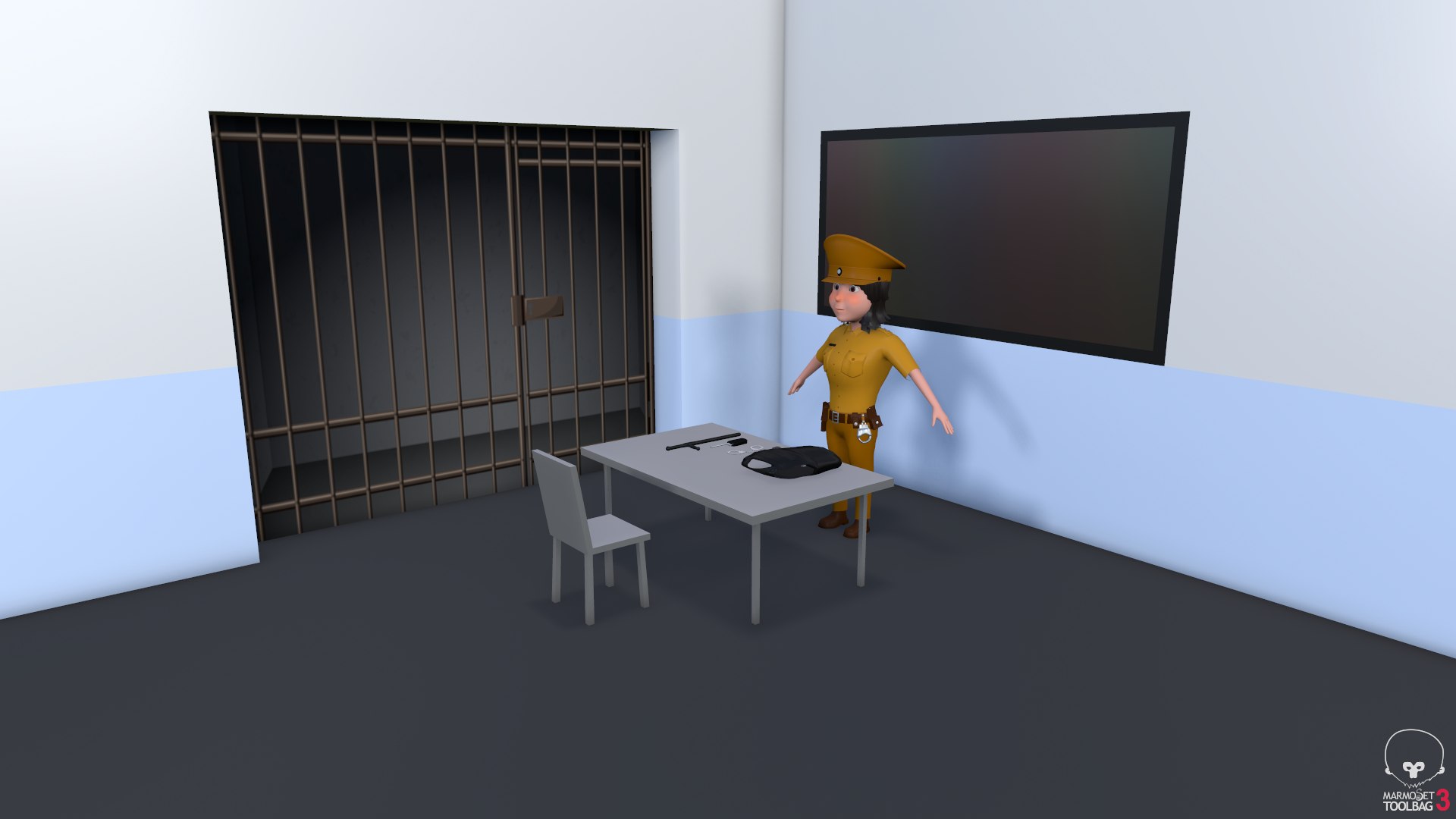 3D Low Poly Police Female Character Model - TurboSquid 1812433