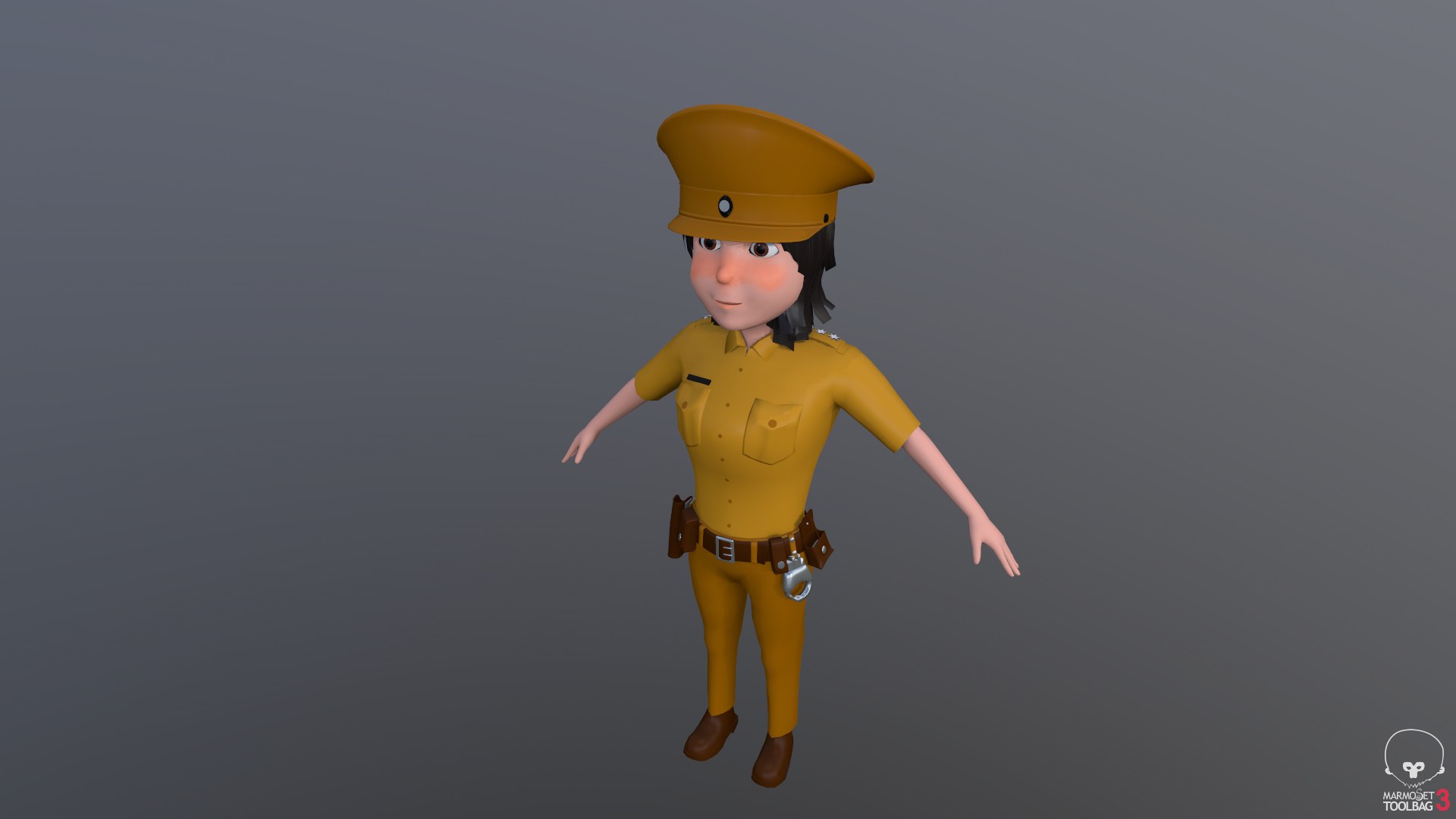 3D Low Poly Police Female Character model - TurboSquid 1812433