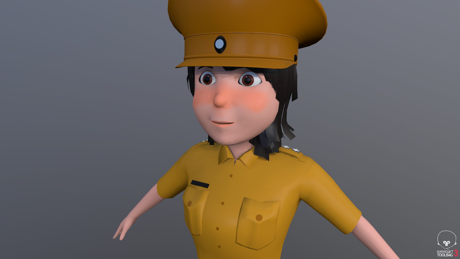3D Low Poly Police Female Character Model - TurboSquid 1812433