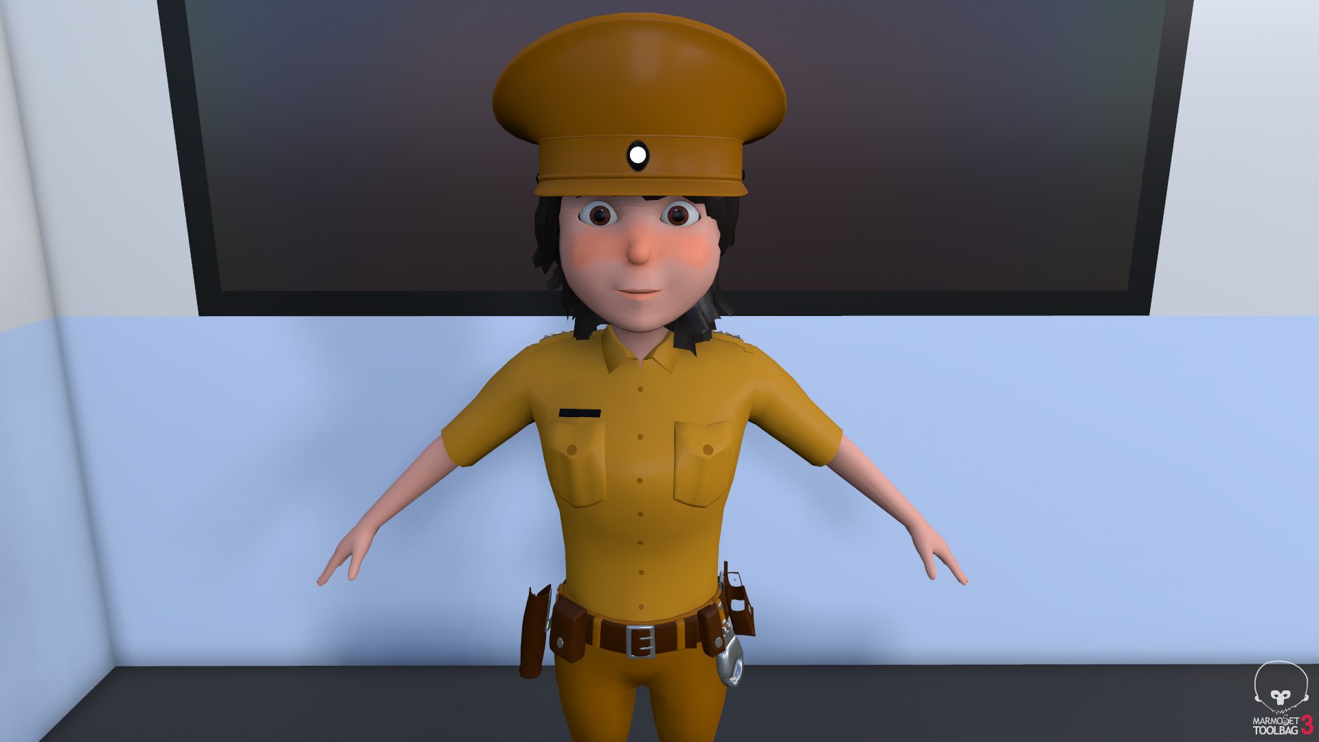 3D Low Poly Police Female Character model - TurboSquid 1812433