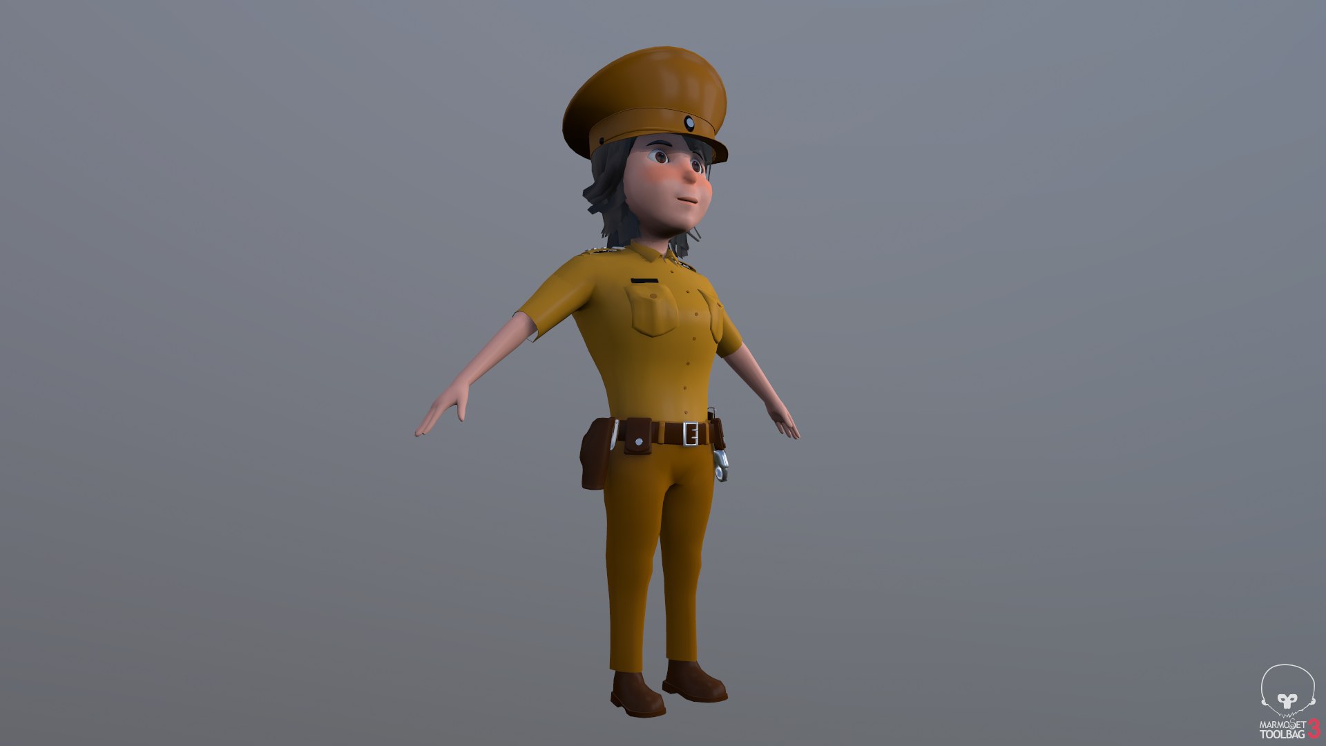 3D Low Poly Police Female Character model - TurboSquid 1812433