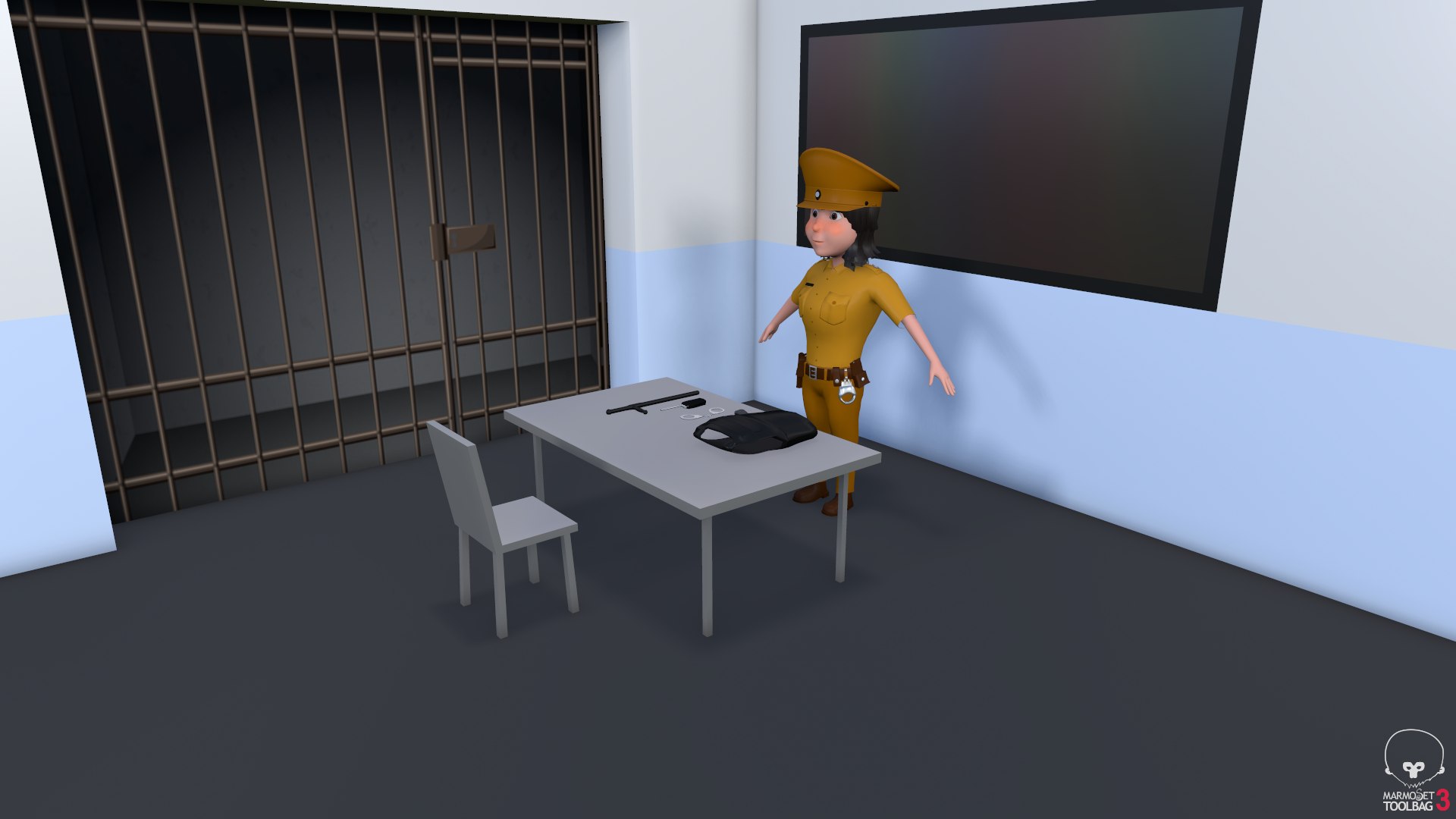 3D Low Poly Police Female Character model - TurboSquid 1812433