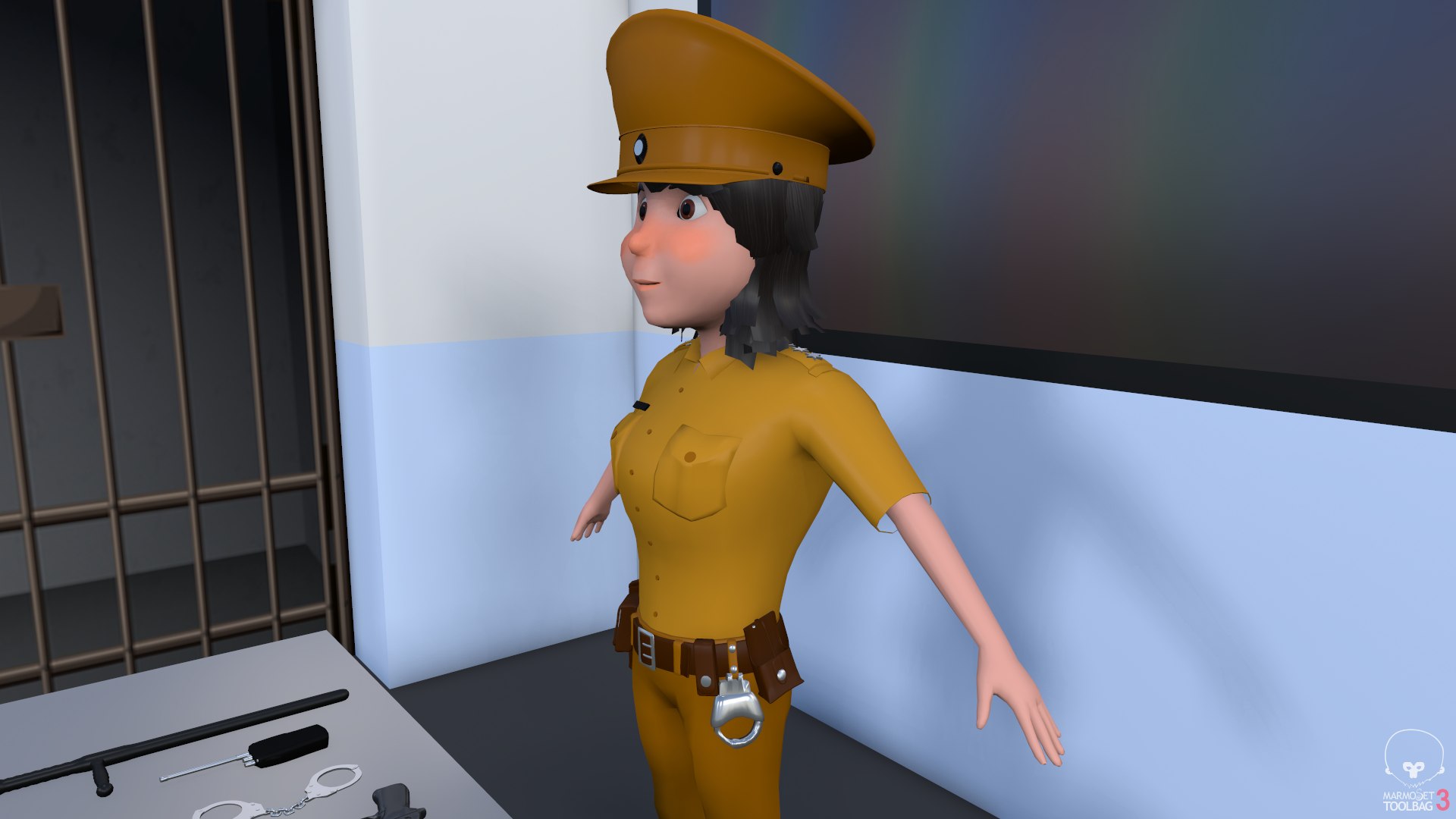 3D Low Poly Police Female Character model - TurboSquid 1812433