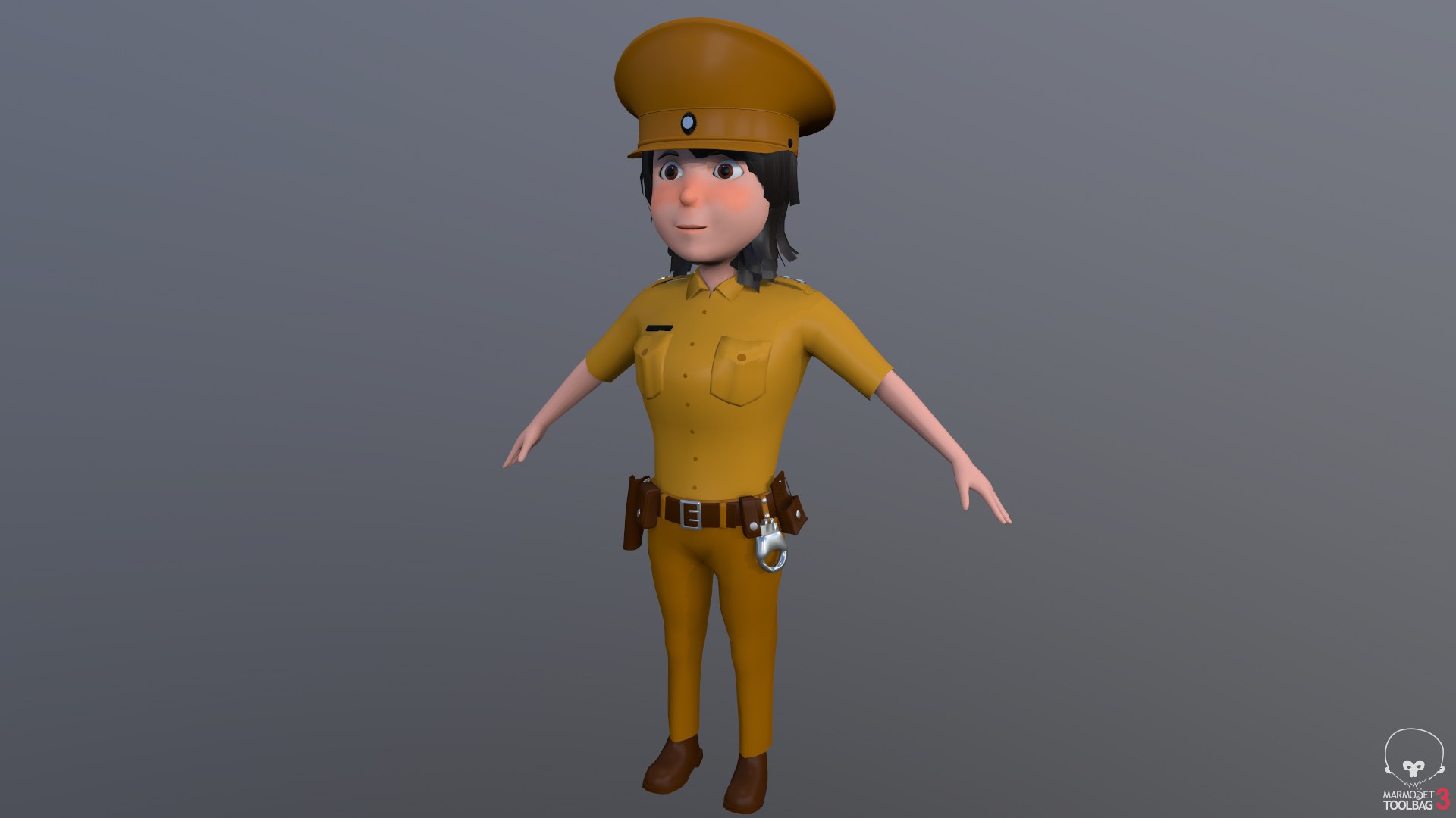 3D Low Poly Police Female Character model - TurboSquid 1812433