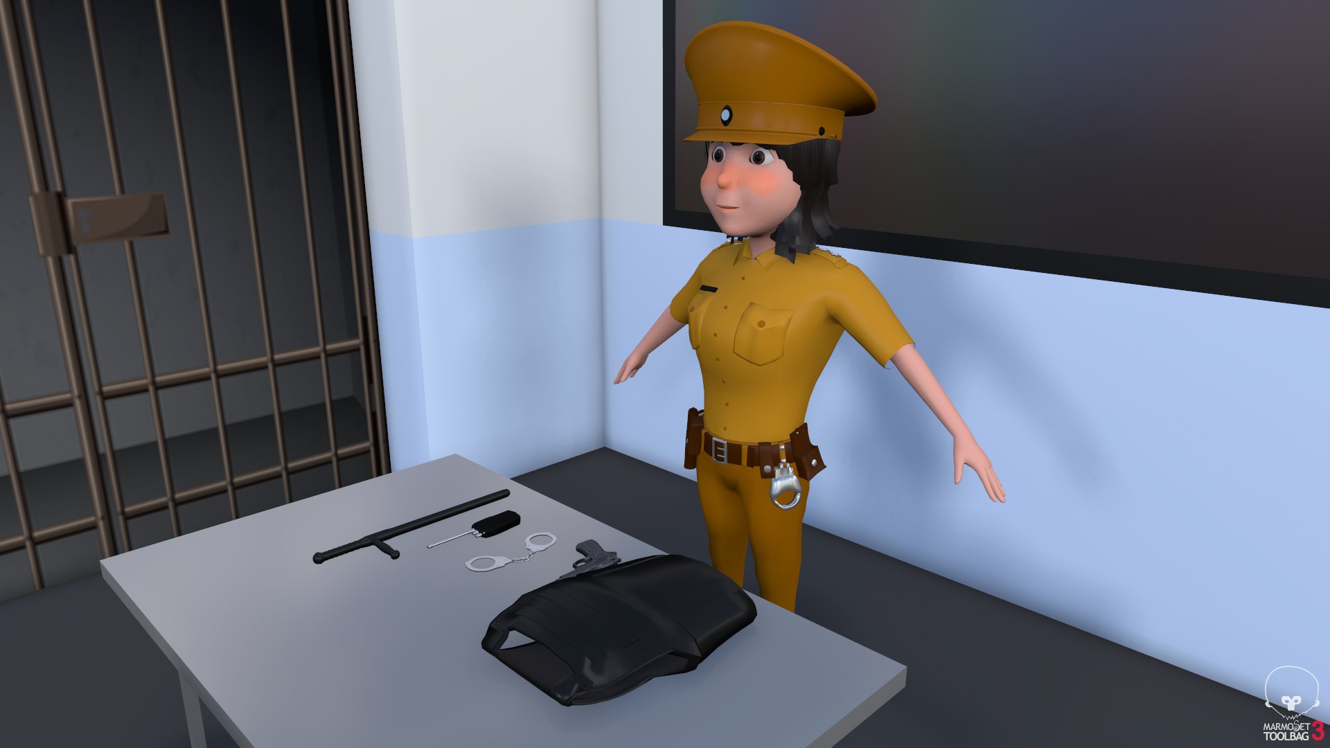 3D Low Poly Police Female Character model - TurboSquid 1812433