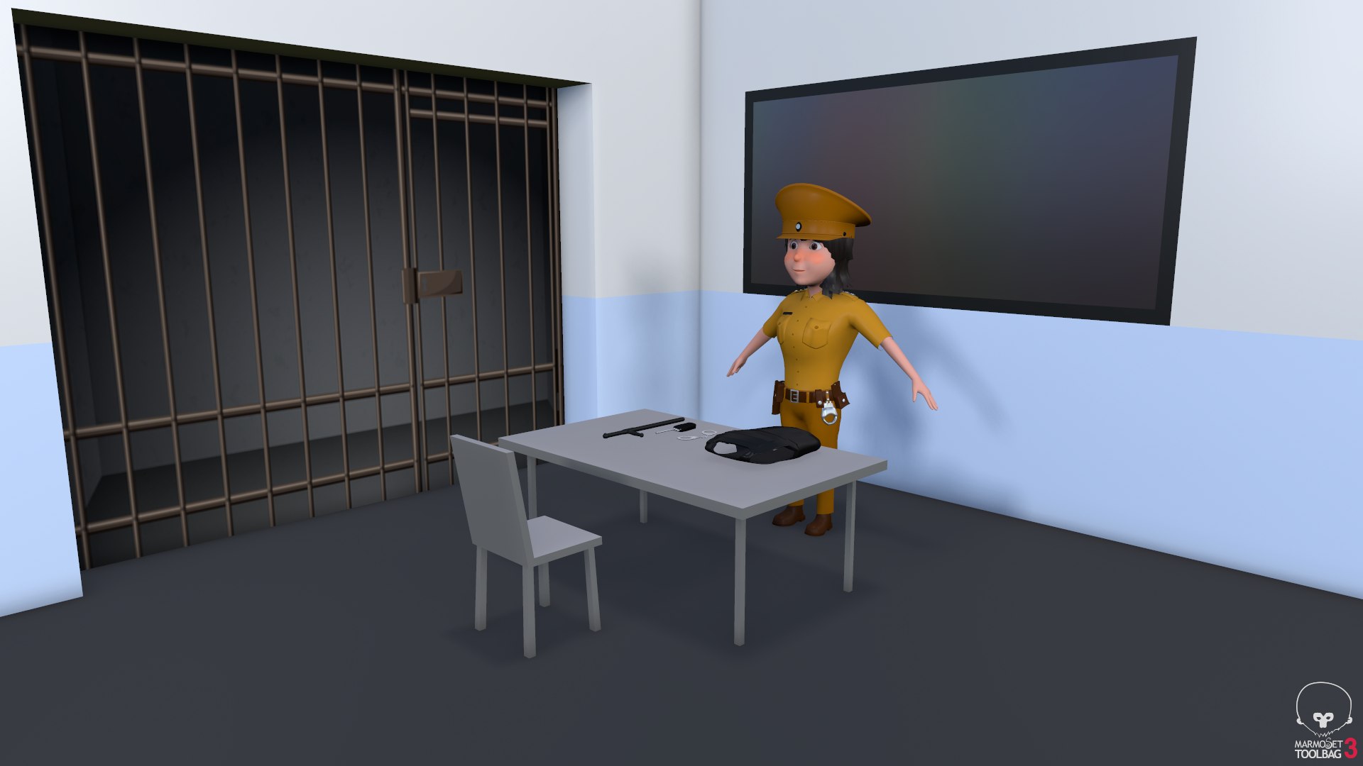 3D Low Poly Police Female Character model - TurboSquid 1812433