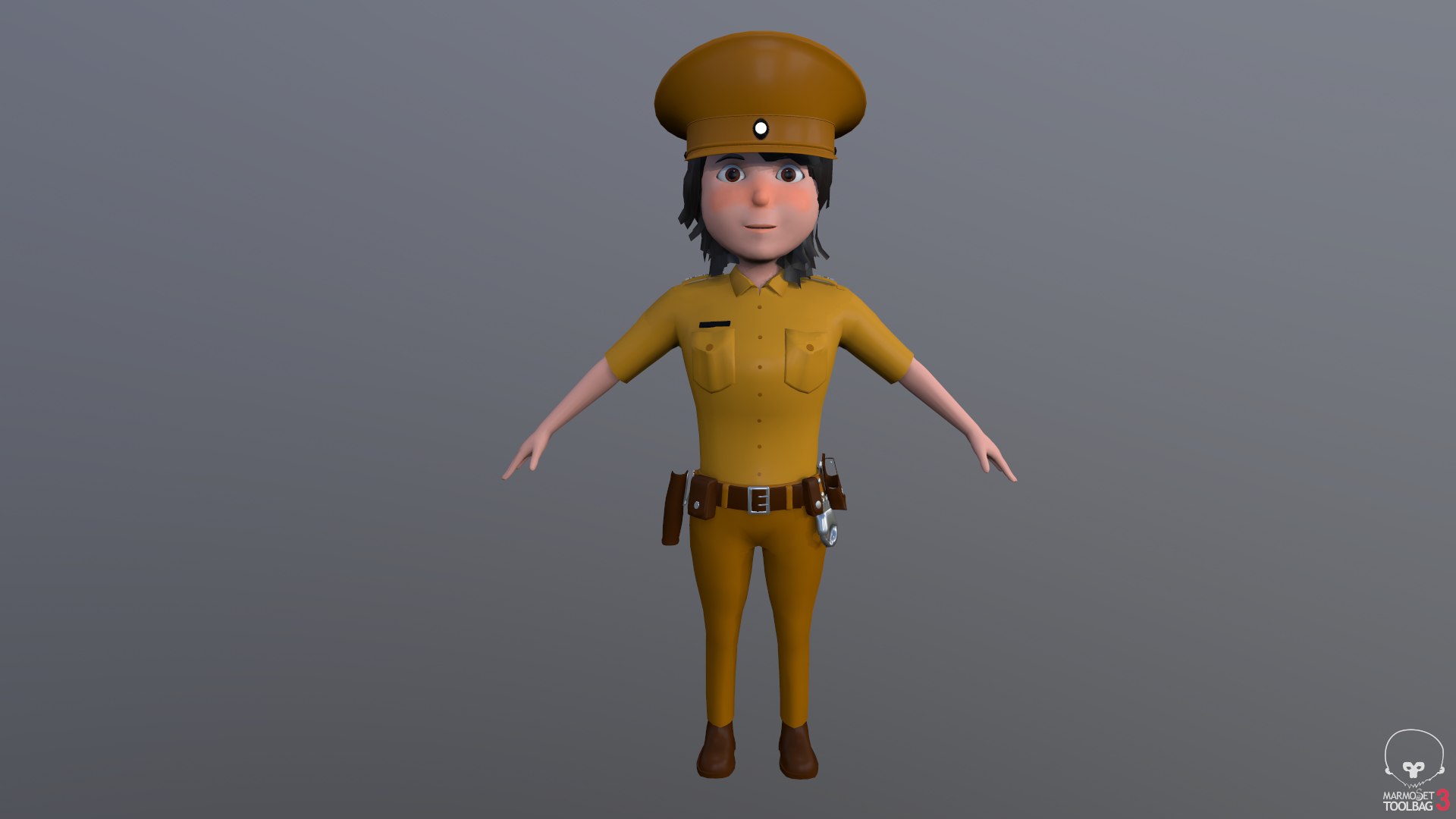 3D Low Poly Police Female Character model - TurboSquid 1812433