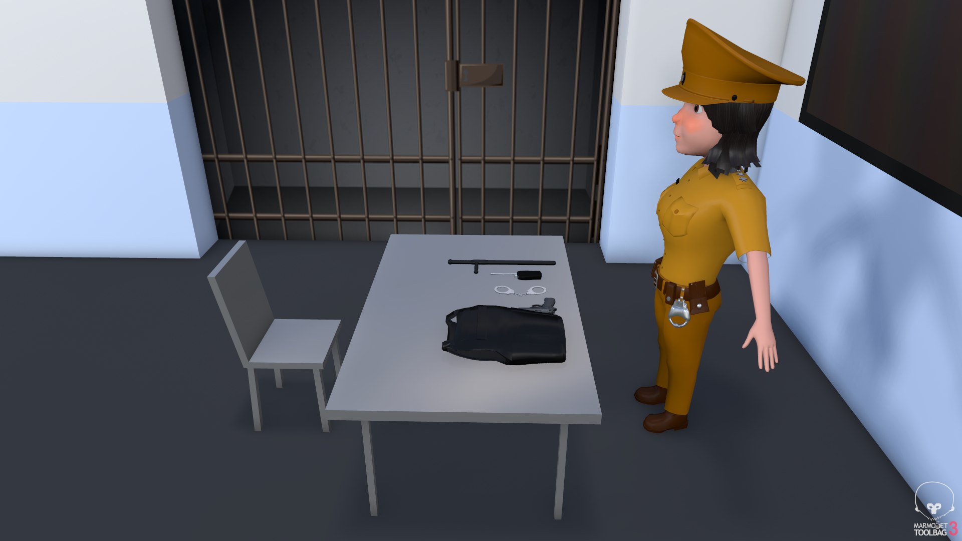 3D Low Poly Police Female Character model - TurboSquid 1812433