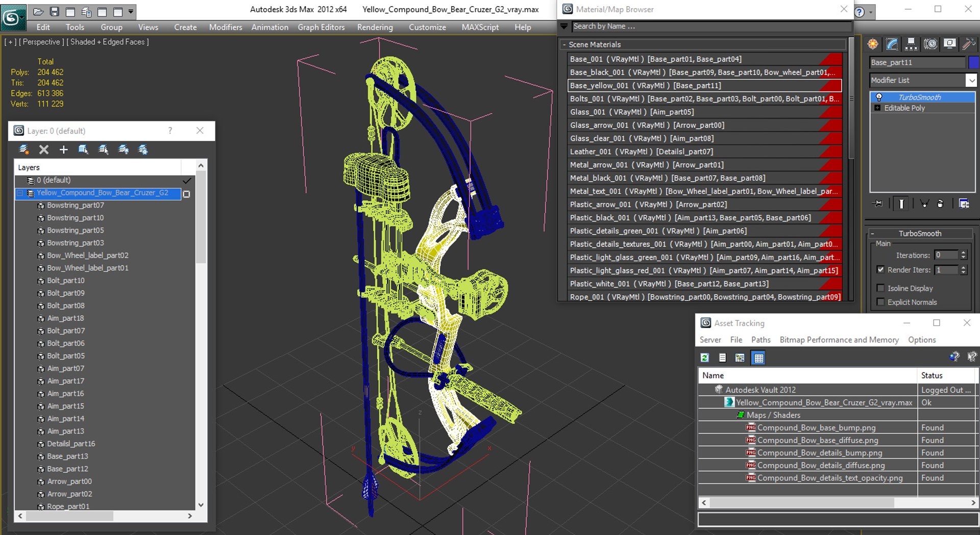 Yellow compound bow bear model - TurboSquid 1398449