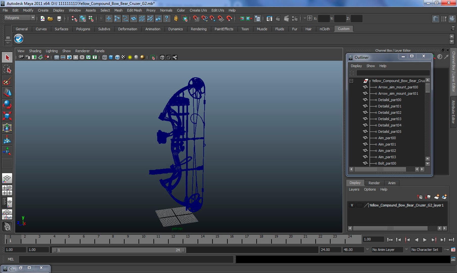 Yellow compound bow bear model - TurboSquid 1398449