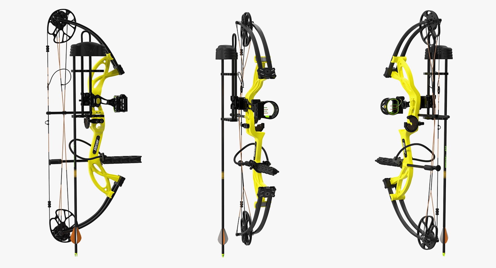Yellow Compound Bow Bear Model - TurboSquid 1398449