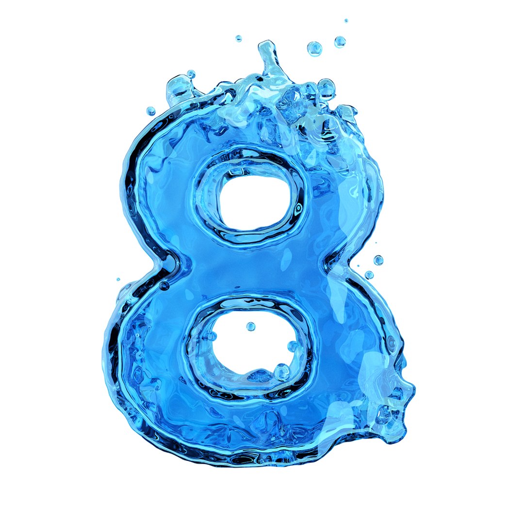 3D Model Number Liquid 8 - TurboSquid 1689601