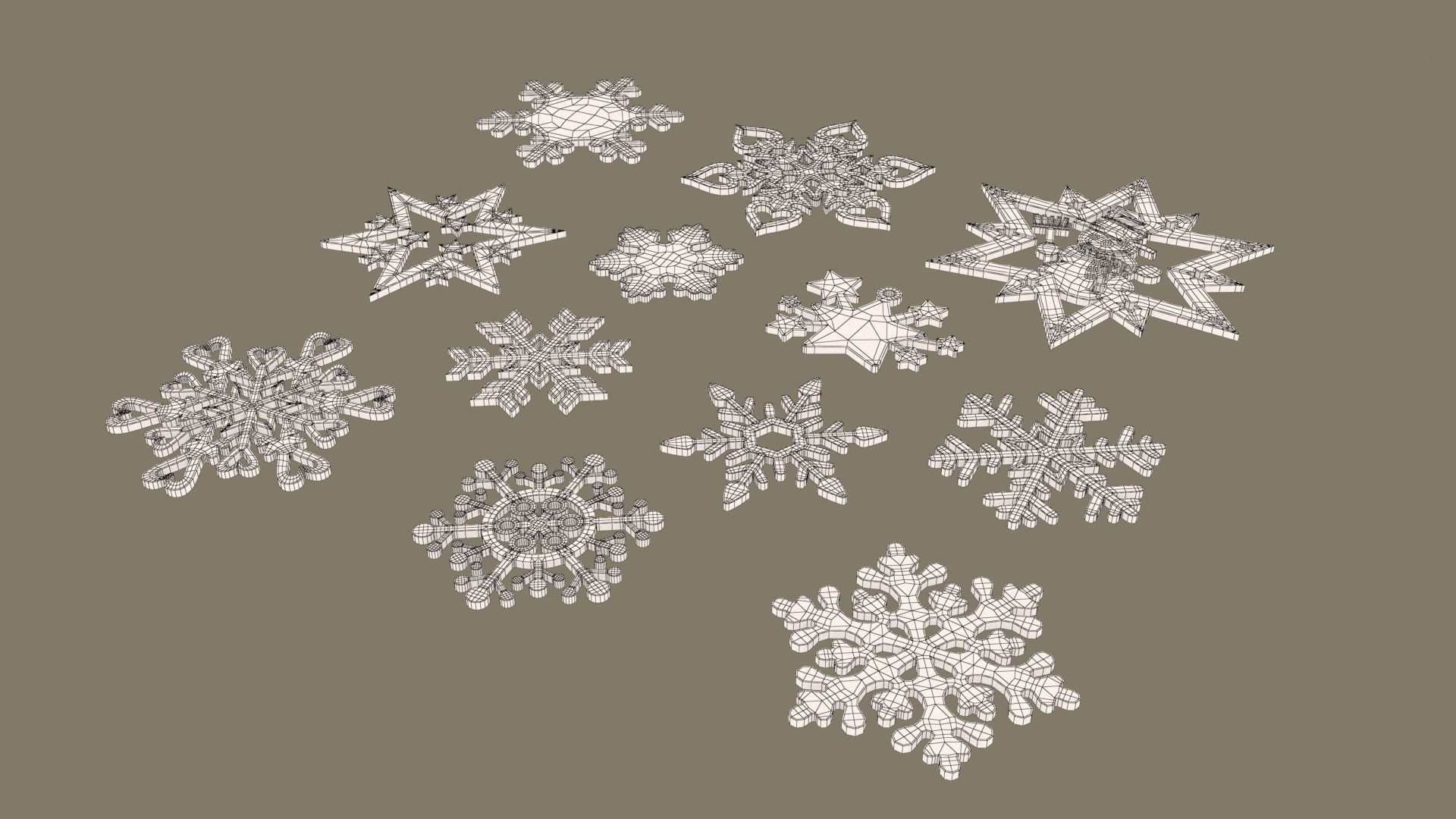 3D 12 Snowflakes - TurboSquid 1663818