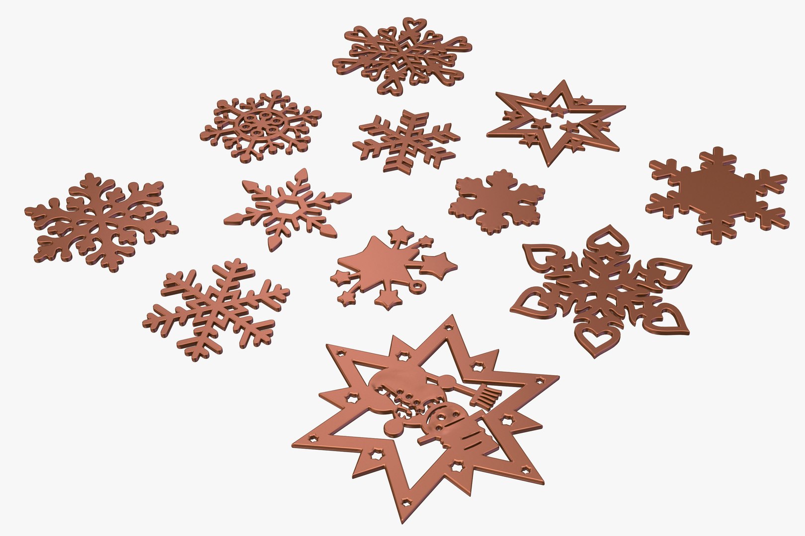 3D 12 Snowflakes - TurboSquid 1663818