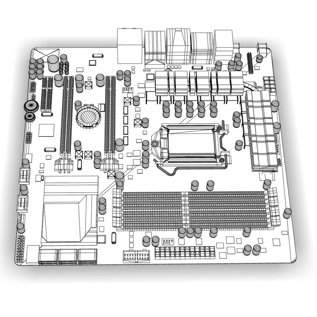 3ds max motherboard circuit board