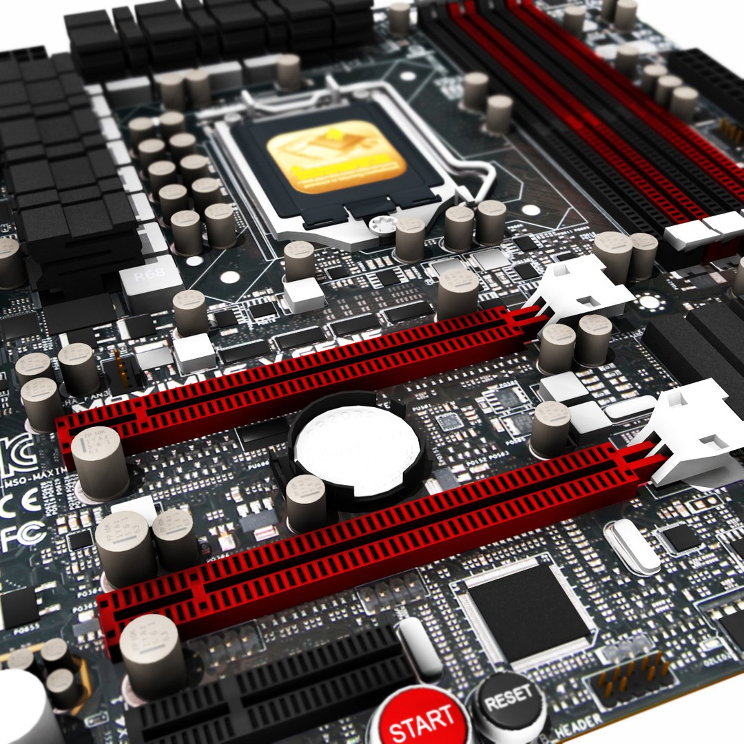 3ds Max Motherboard Circuit Board