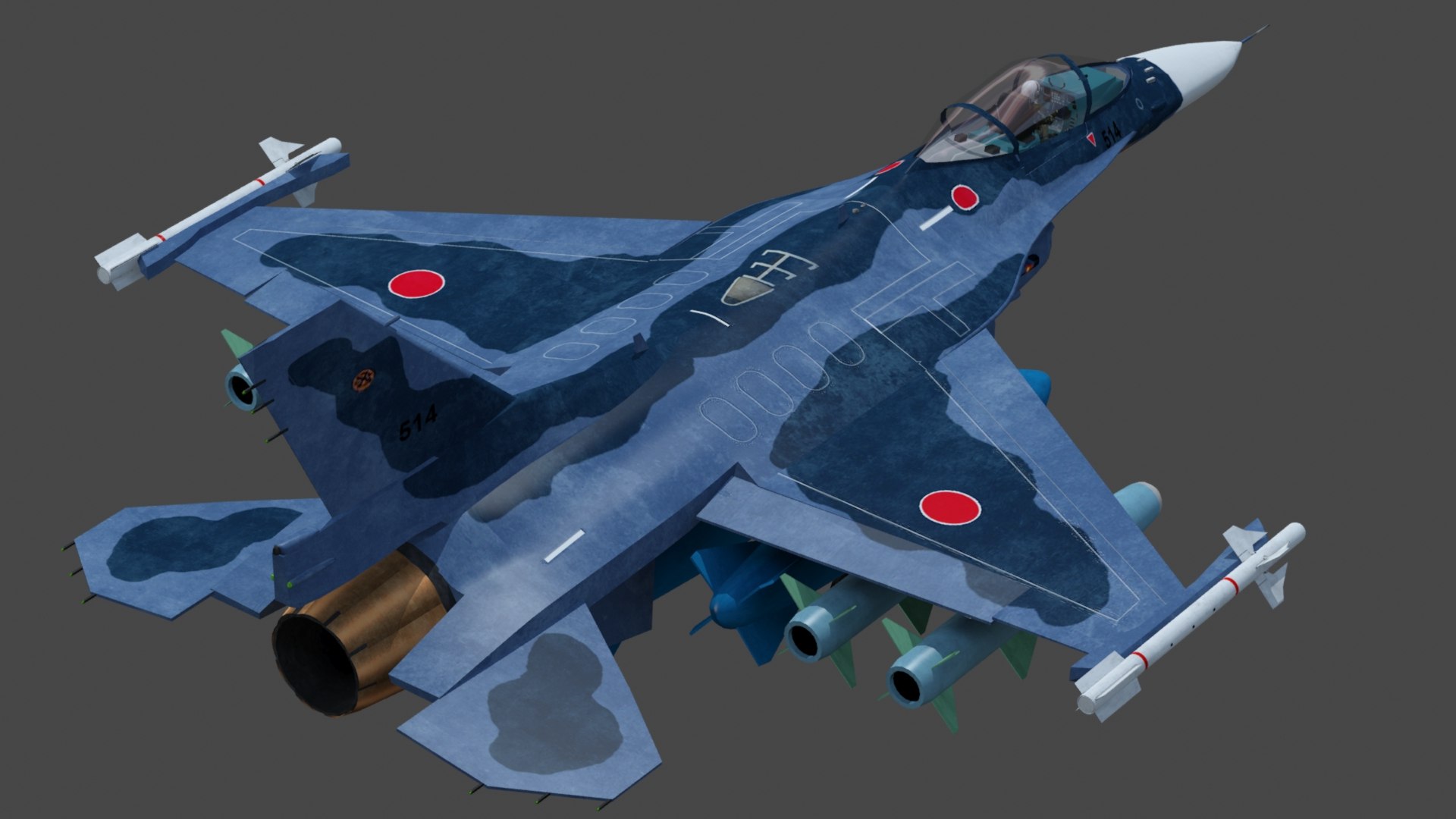 3D Japanese F2 Fighter Jet - TurboSquid 2272208