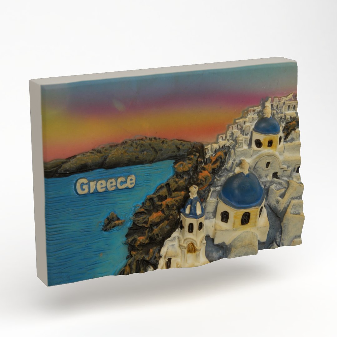 3d greece magnet souvenir model