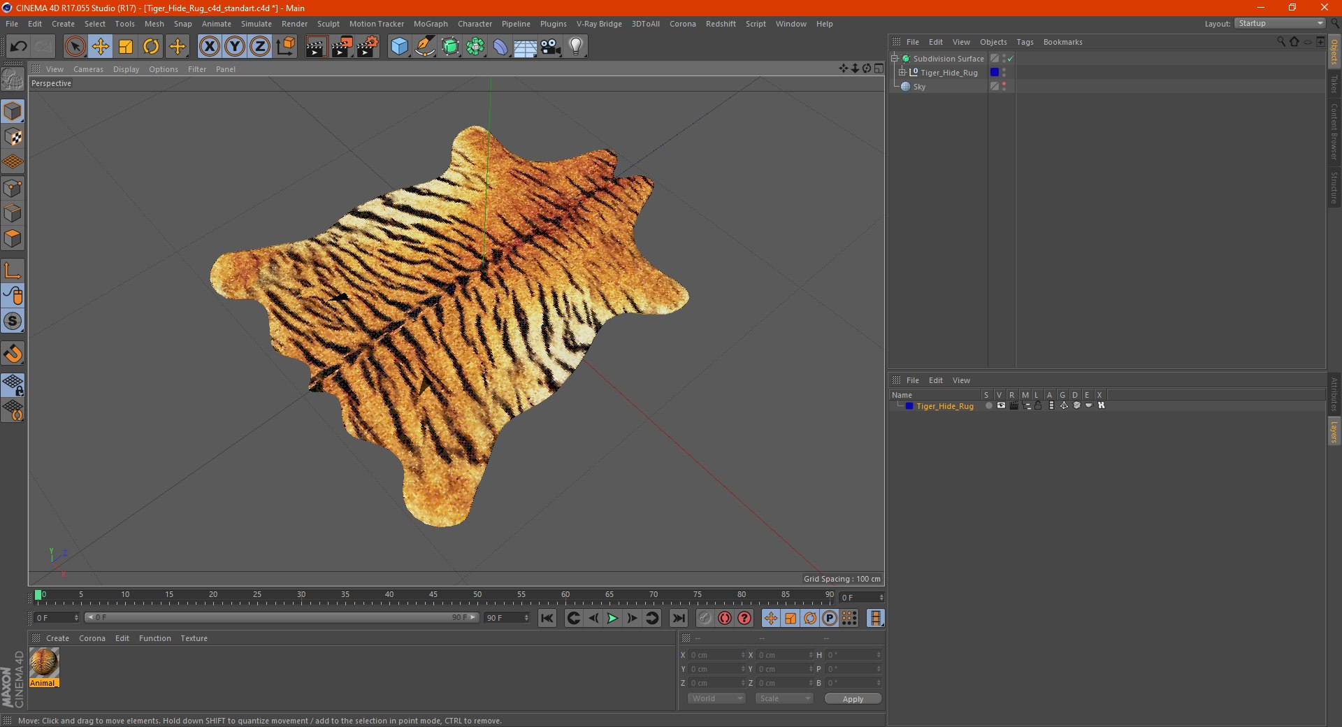 Tiger Hide Rug 3D - TurboSquid 1848532