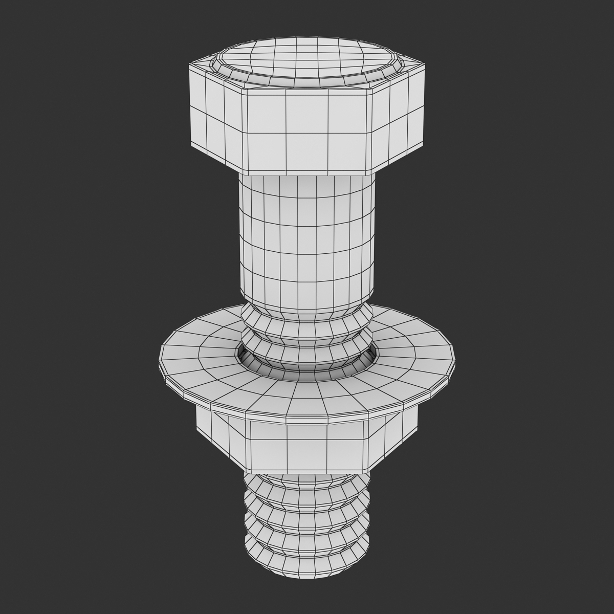 nut bolt 3d obj
