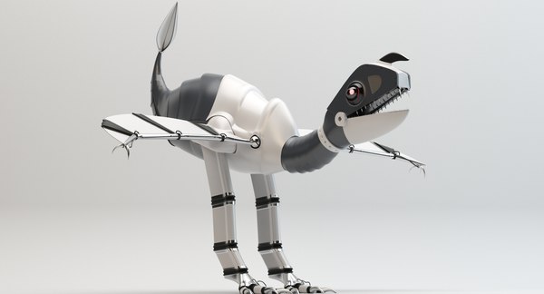 low-poly robot dinosaur 3d max