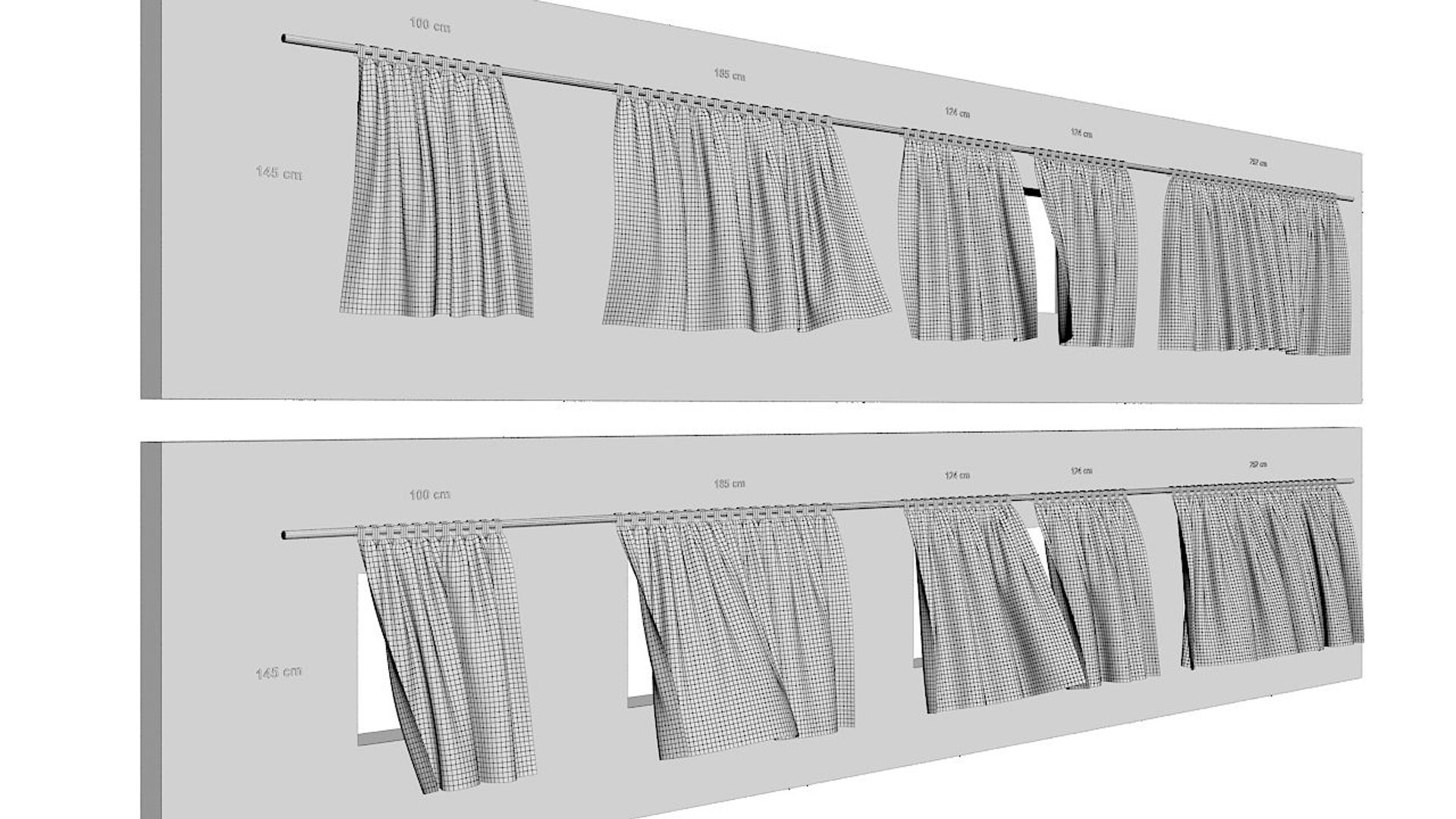 Curtains animation 3D model - TurboSquid 1312397