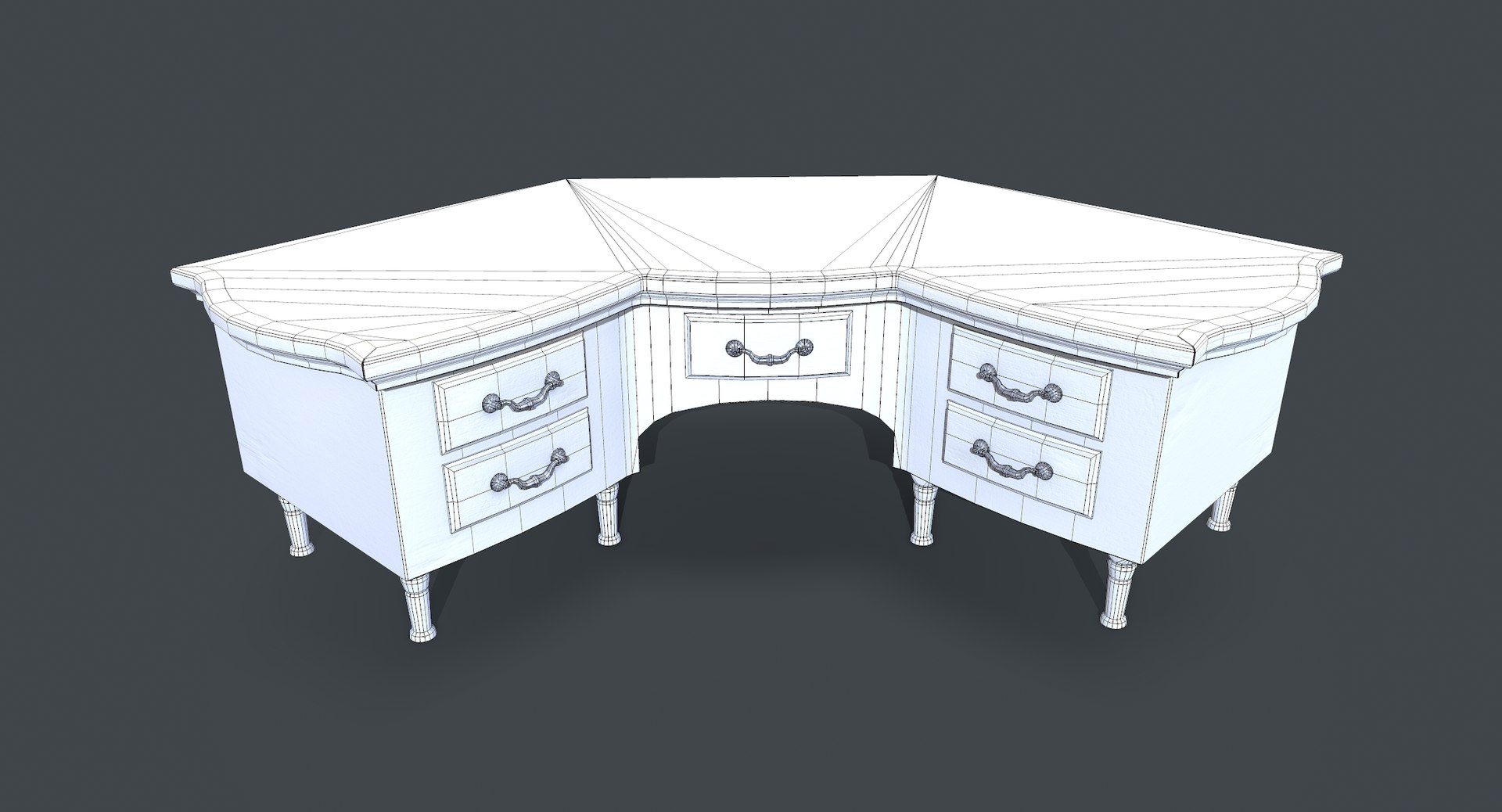 Ready corner study table 3D - TurboSquid 1456970