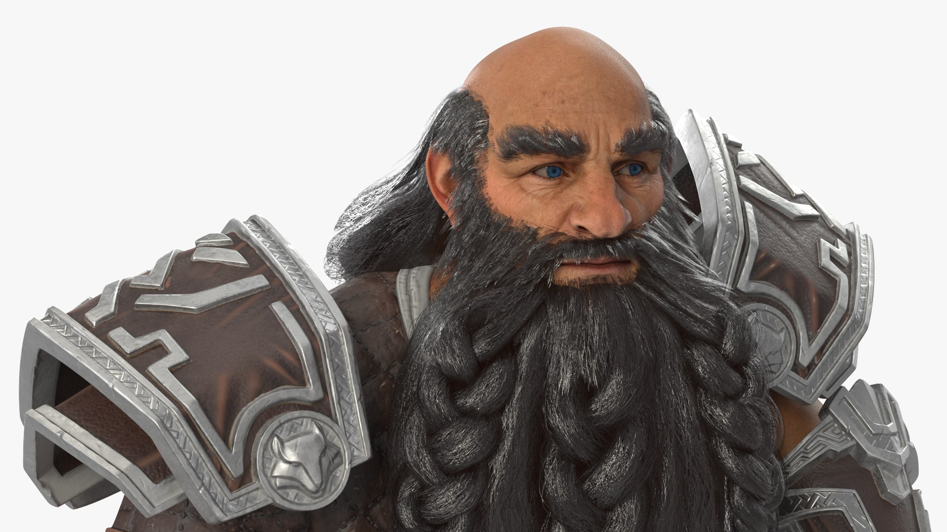 3D Model Dwarf Fighter With Hammer Rigged - TurboSquid 2390118