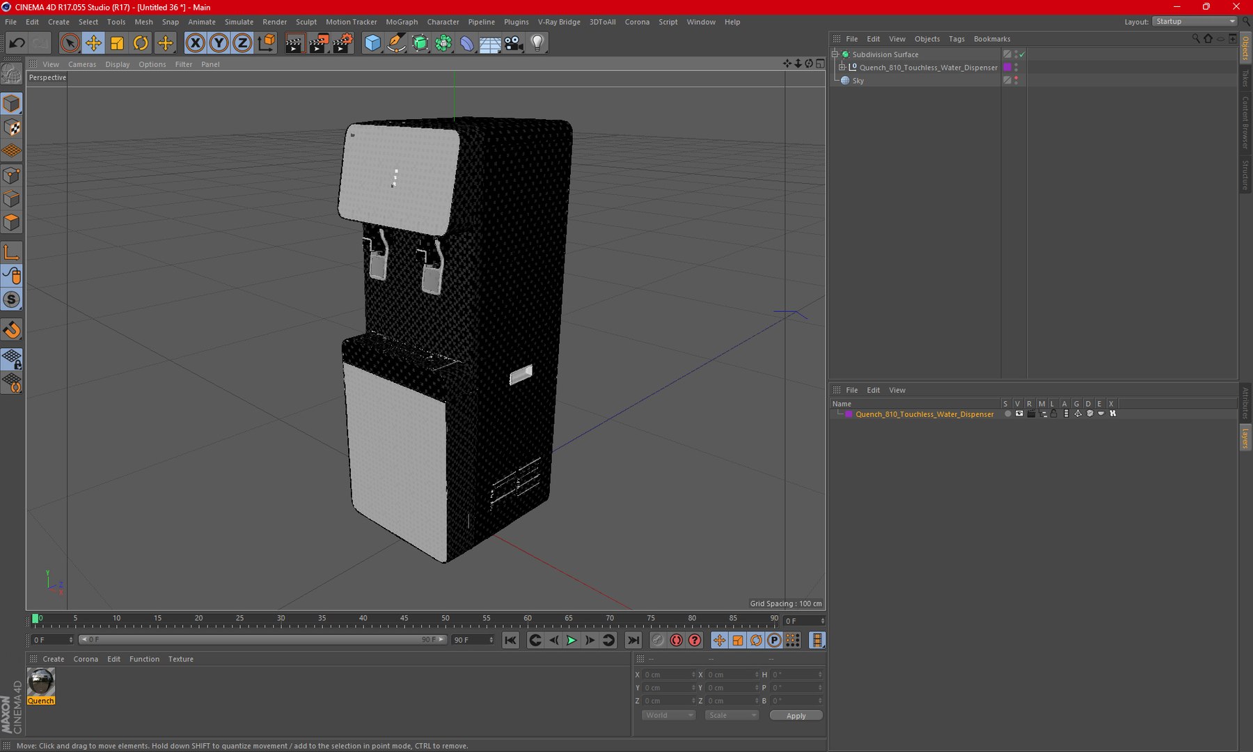 Quench 810 Touchless Water Dispenser 3D Model - TurboSquid 2269735