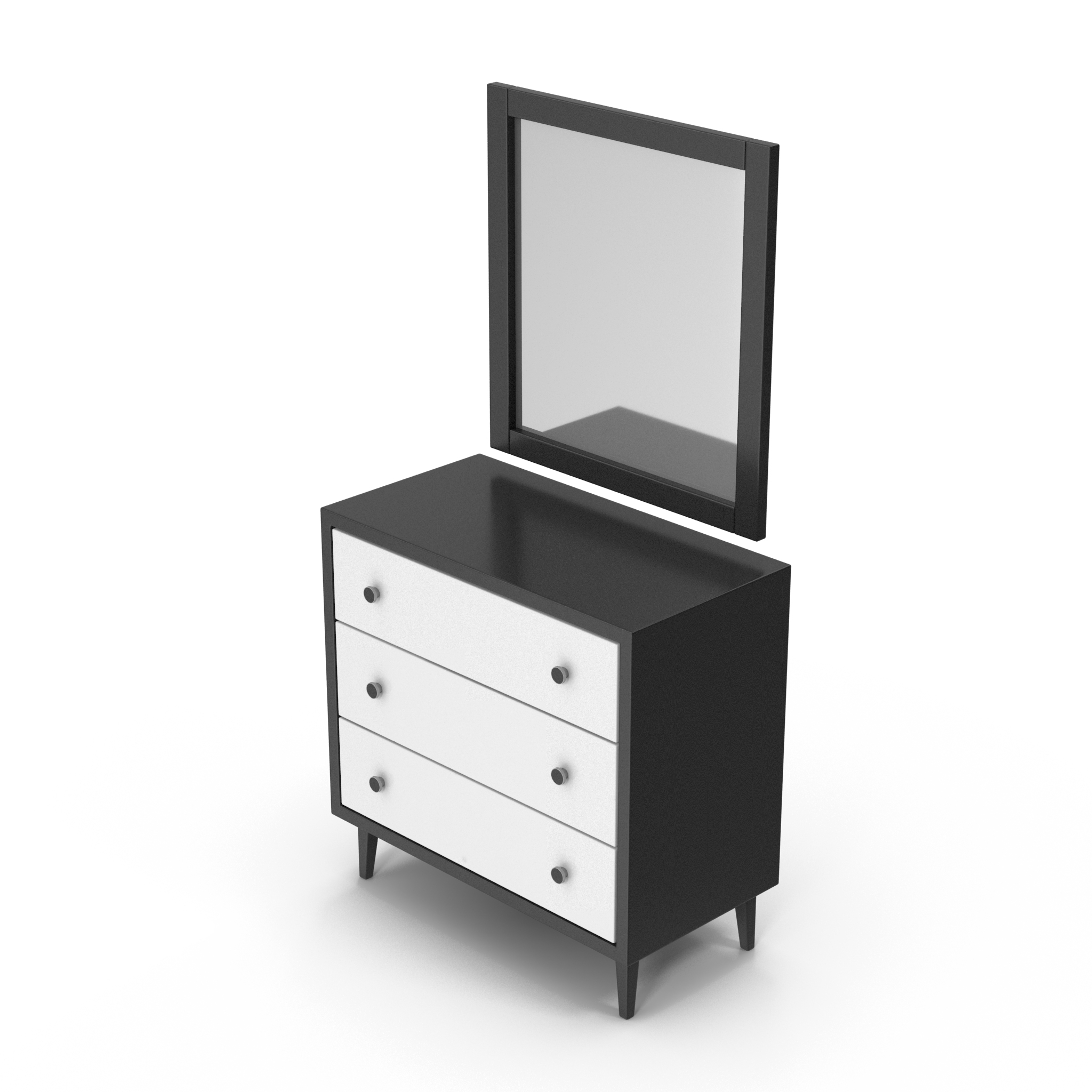 3D Drawer Dresser With Mirror model - TurboSquid 1840972