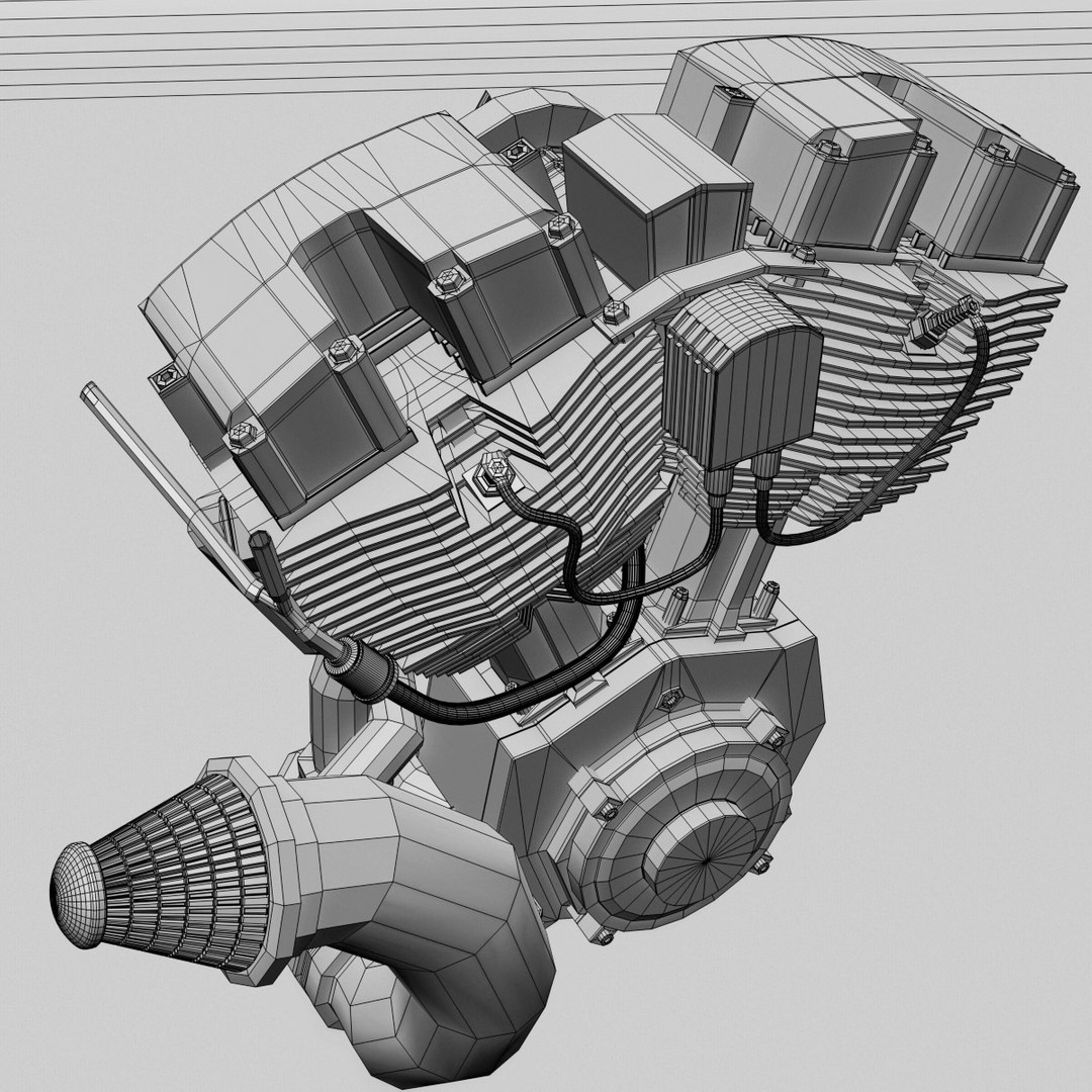 3d Model Of Engine Motor Motorcycle