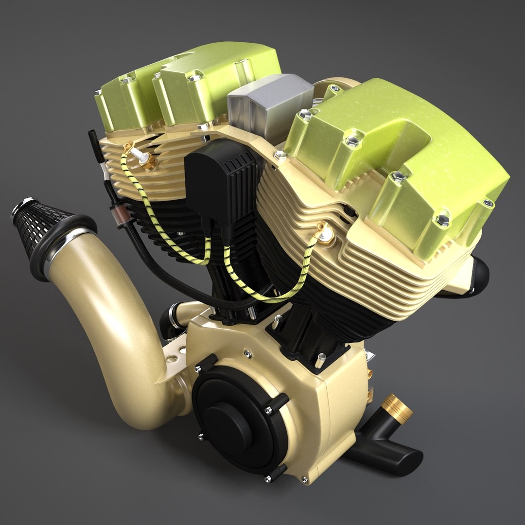 3d Model Of Engine Motor Motorcycle