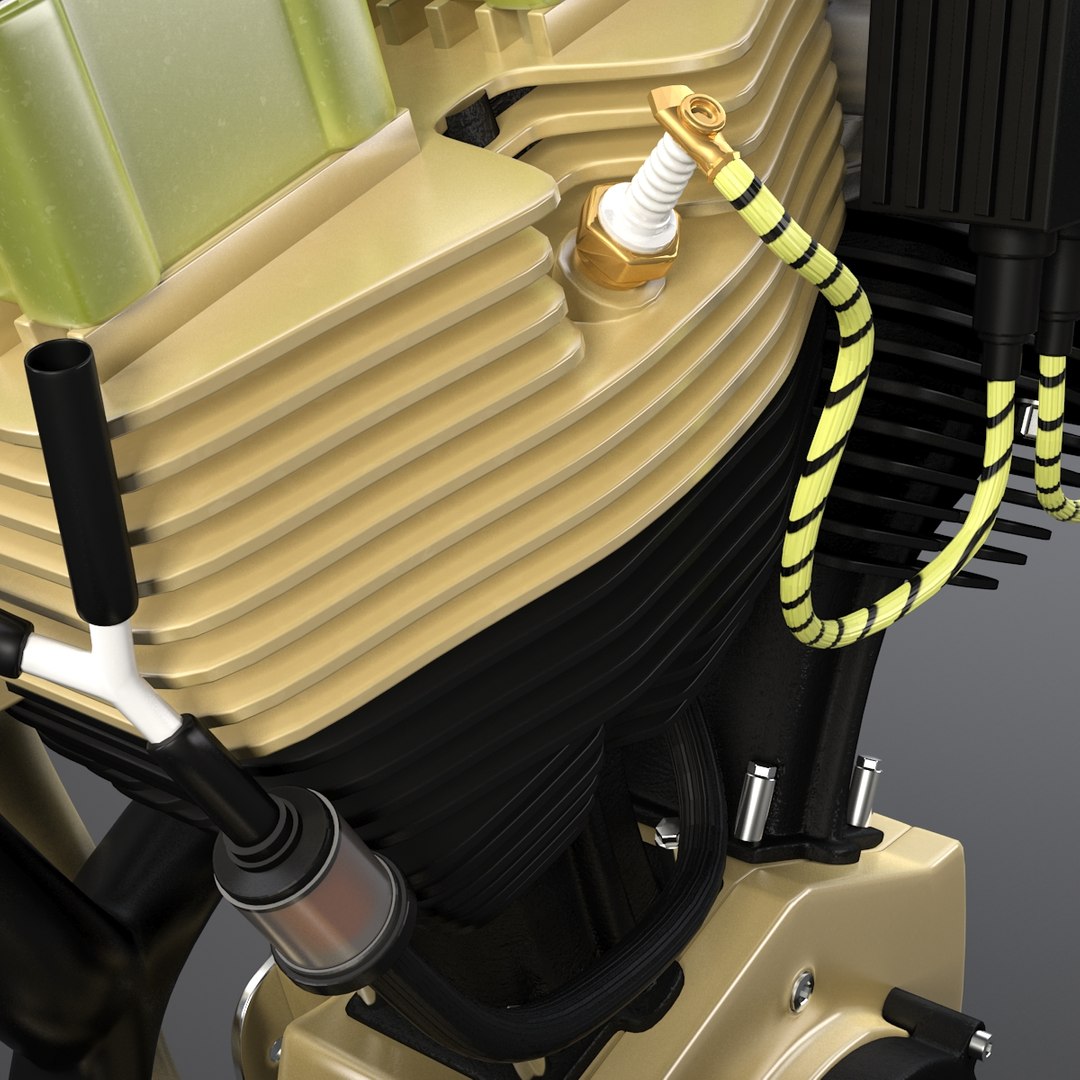 3d Model Of Engine Motor Motorcycle