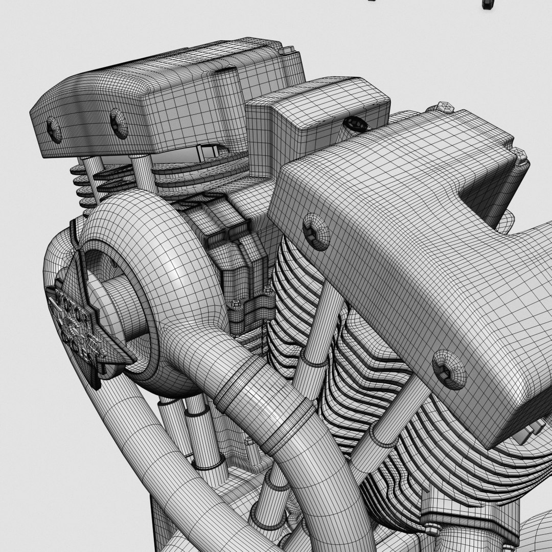 3d Model Of Engine Motor Motorcycle