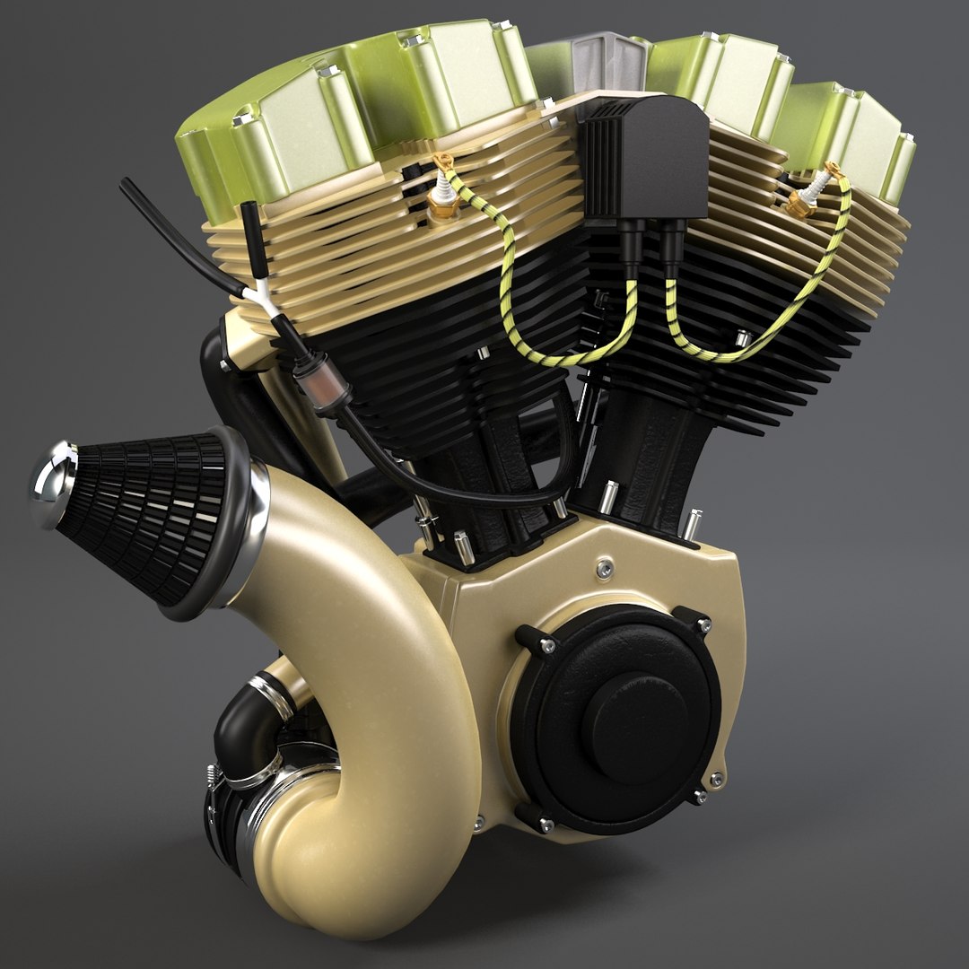 3d Model Of Engine Motor Motorcycle