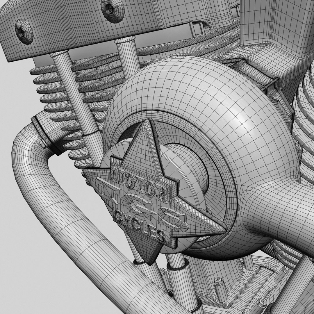 3d Model Of Engine Motor Motorcycle