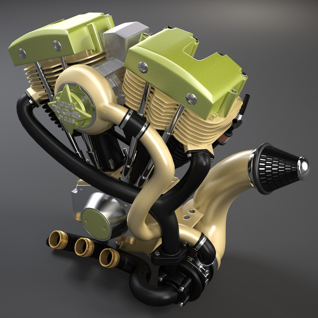 3d Model Of Engine Motor Motorcycle