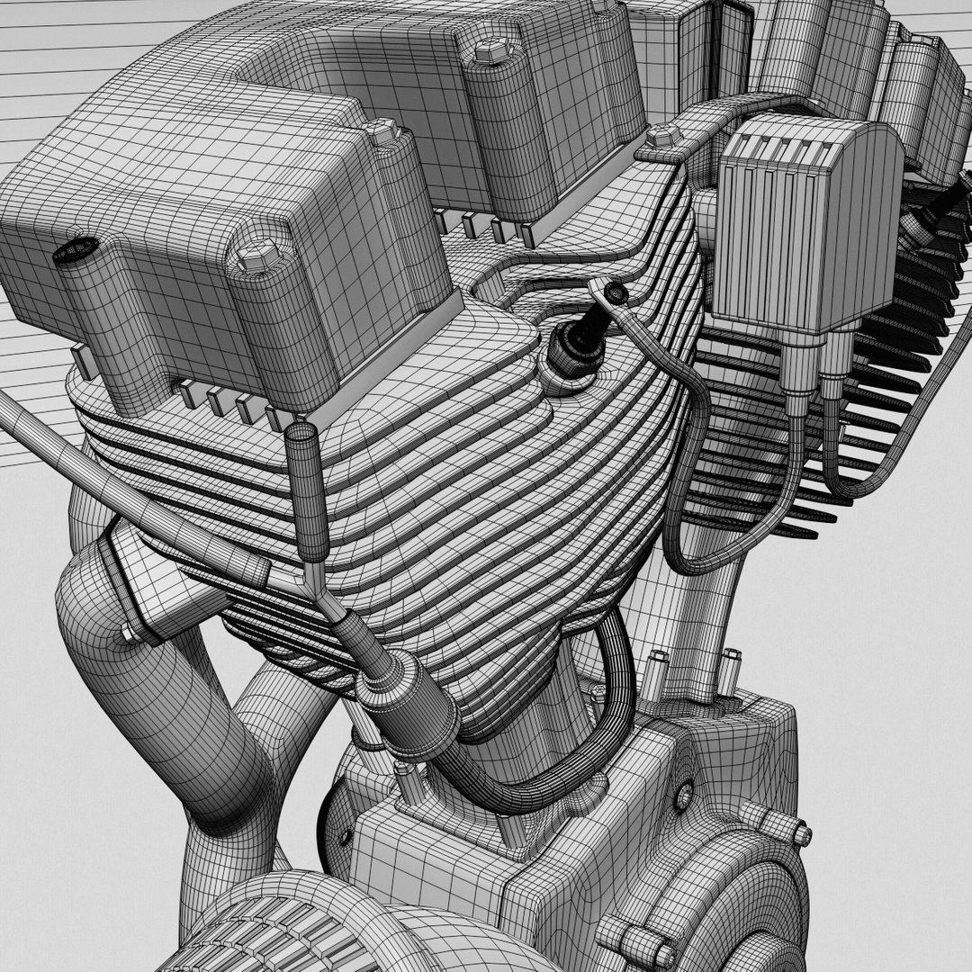 3d Model Of Engine Motor Motorcycle