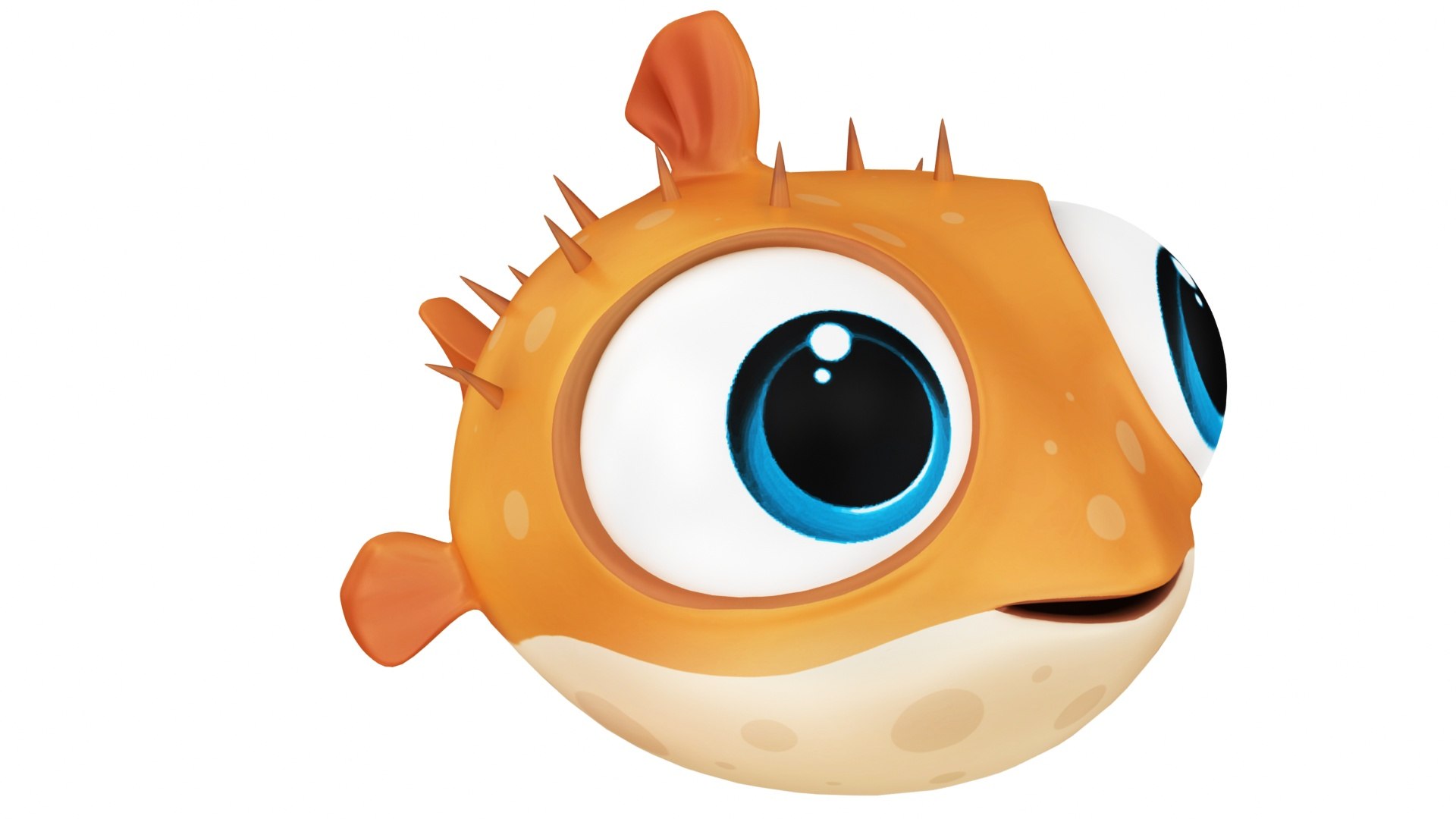 Cartoon Small Fish 8 Puffer Fish model - TurboSquid 2083119