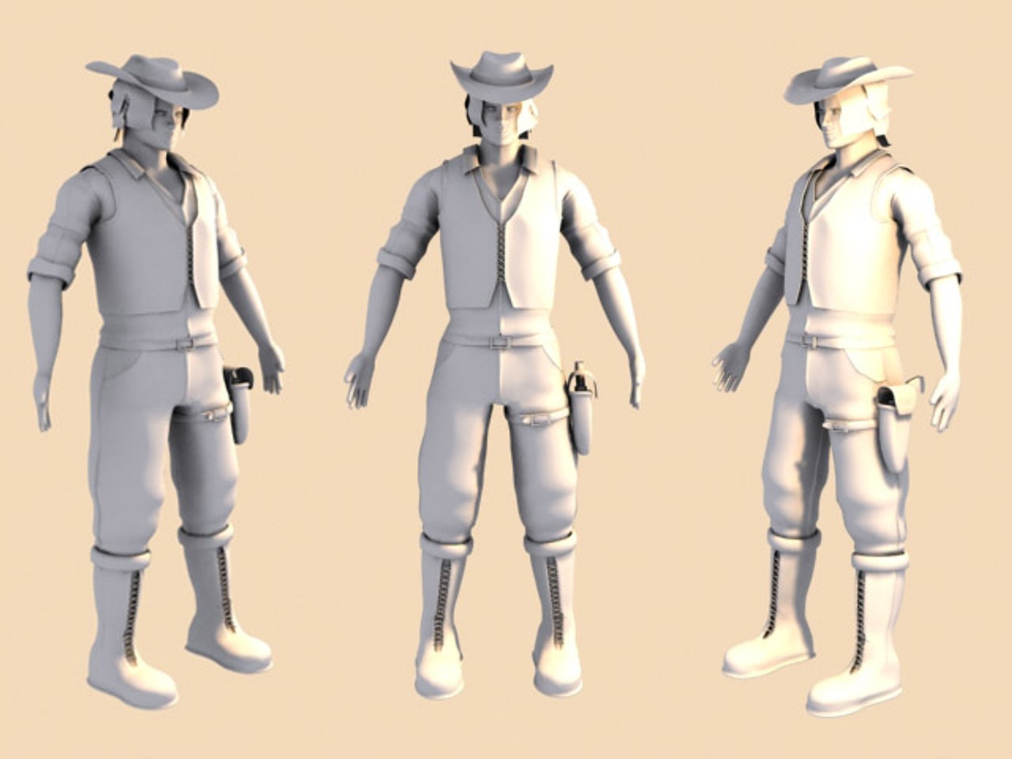 Cowboy Character Animation 3d Model