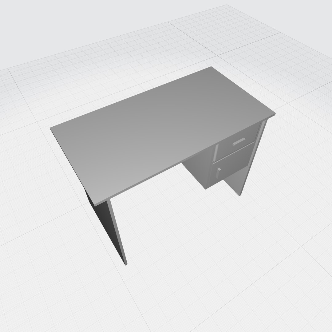 Simple Office Table 3D Model - TurboSquid 2251631