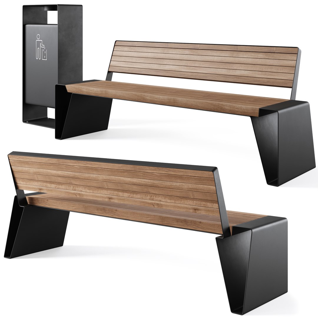3D Park Benches Radium By Mmcite Model - TurboSquid 1968952